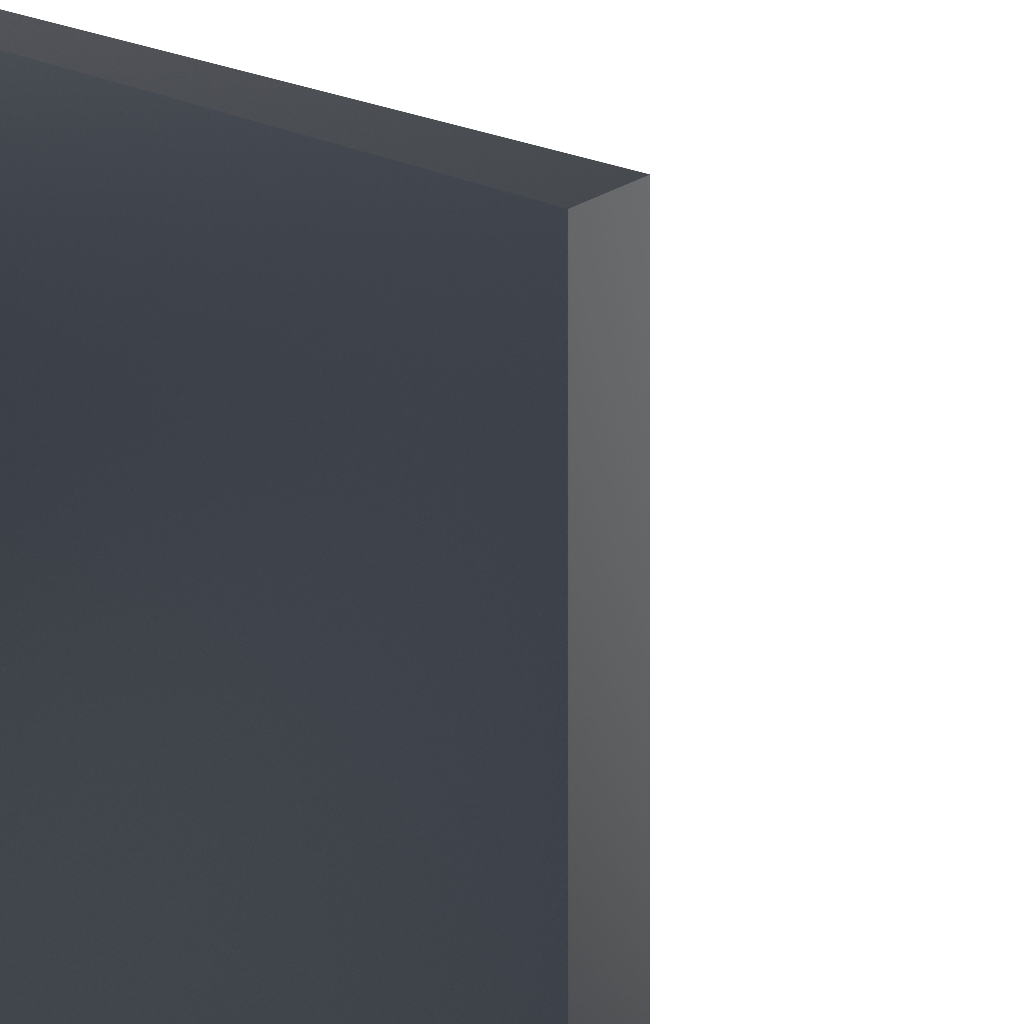 GoodHome Ashmead Matt midnight blue Standard End support panel (H)870mm ...