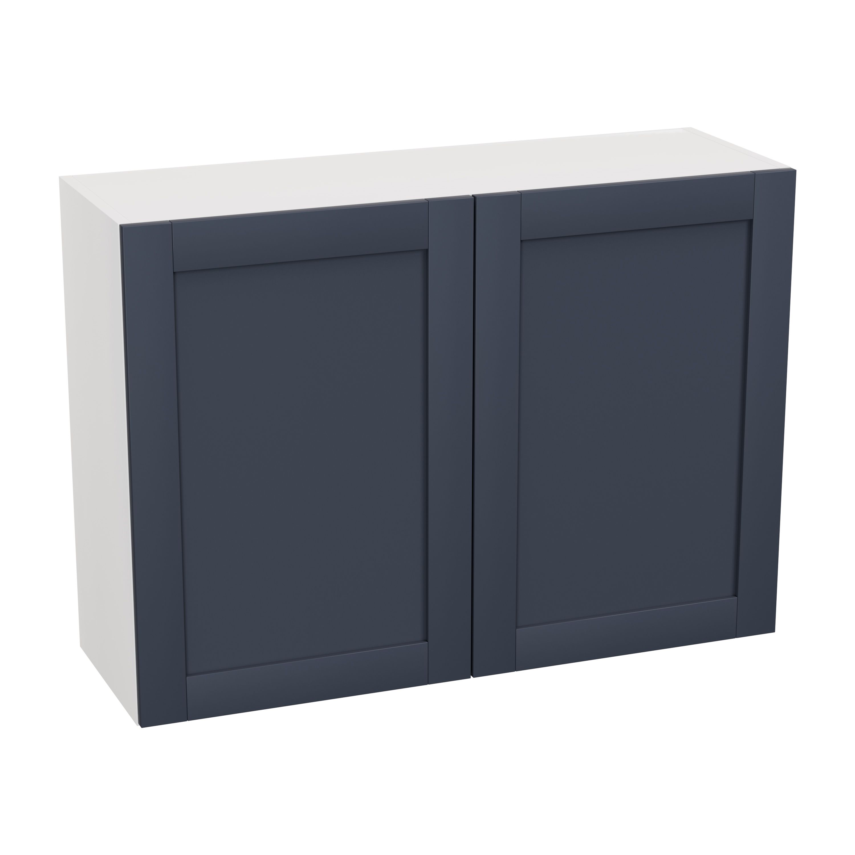GoodHome Ashmead Matt midnight blue Wall Kitchen cabinet (W) 1000mm (H ...