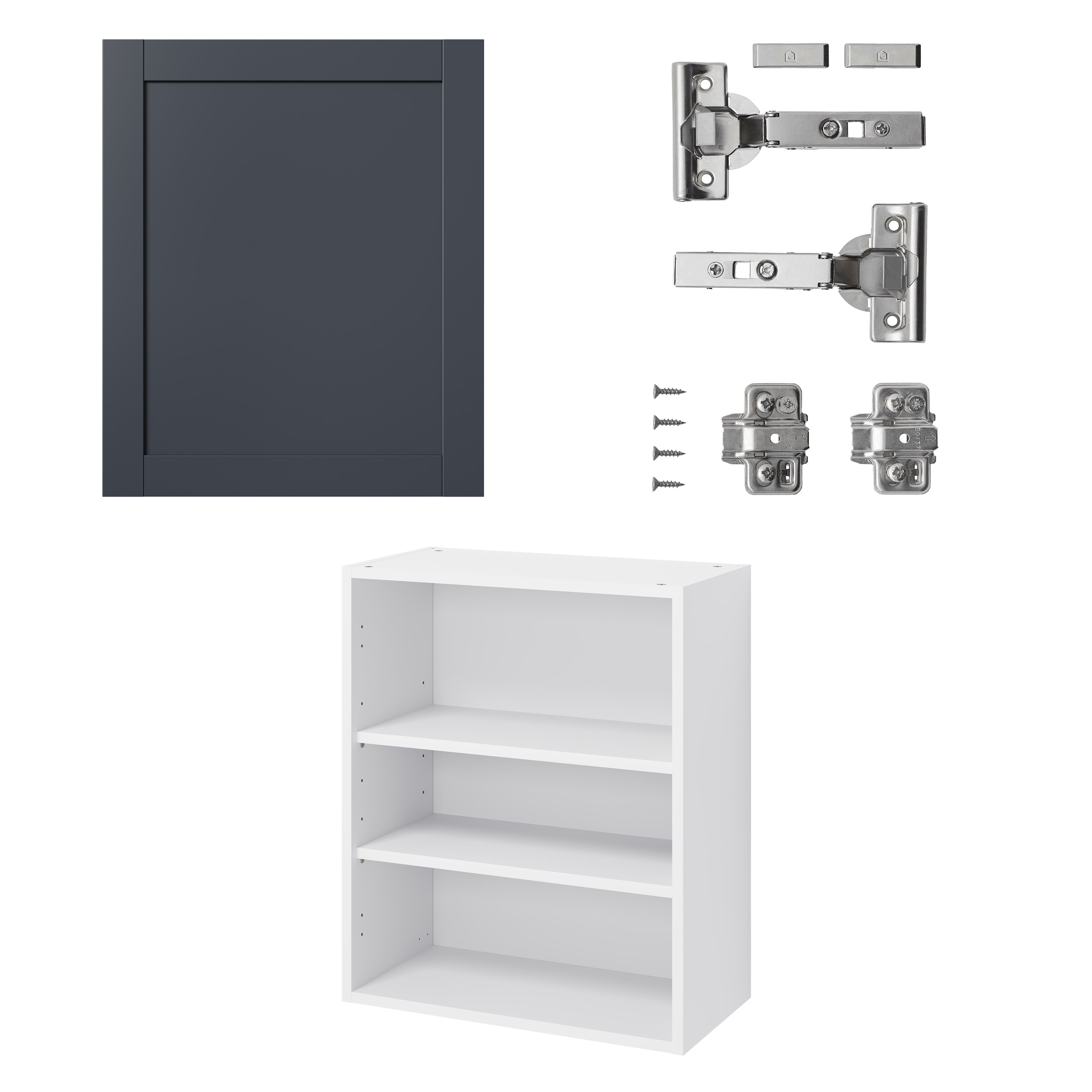 GoodHome Ashmead Matt midnight blue Wall Kitchen cabinet (W) 600mm (H)720mm