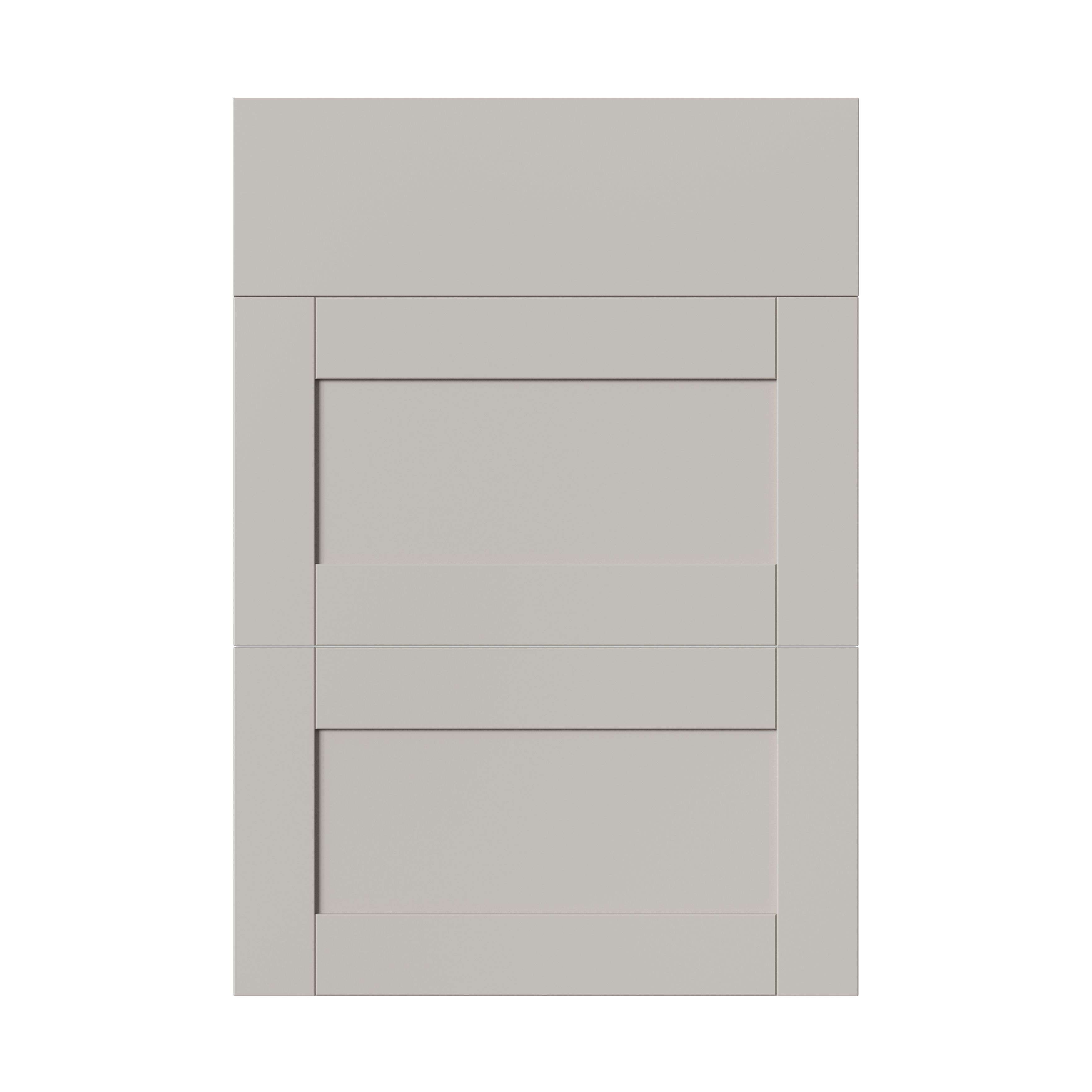 GoodHome Ashmead Matt pebble 3 drawer cabinet front (H)715mm (W)497mm ...