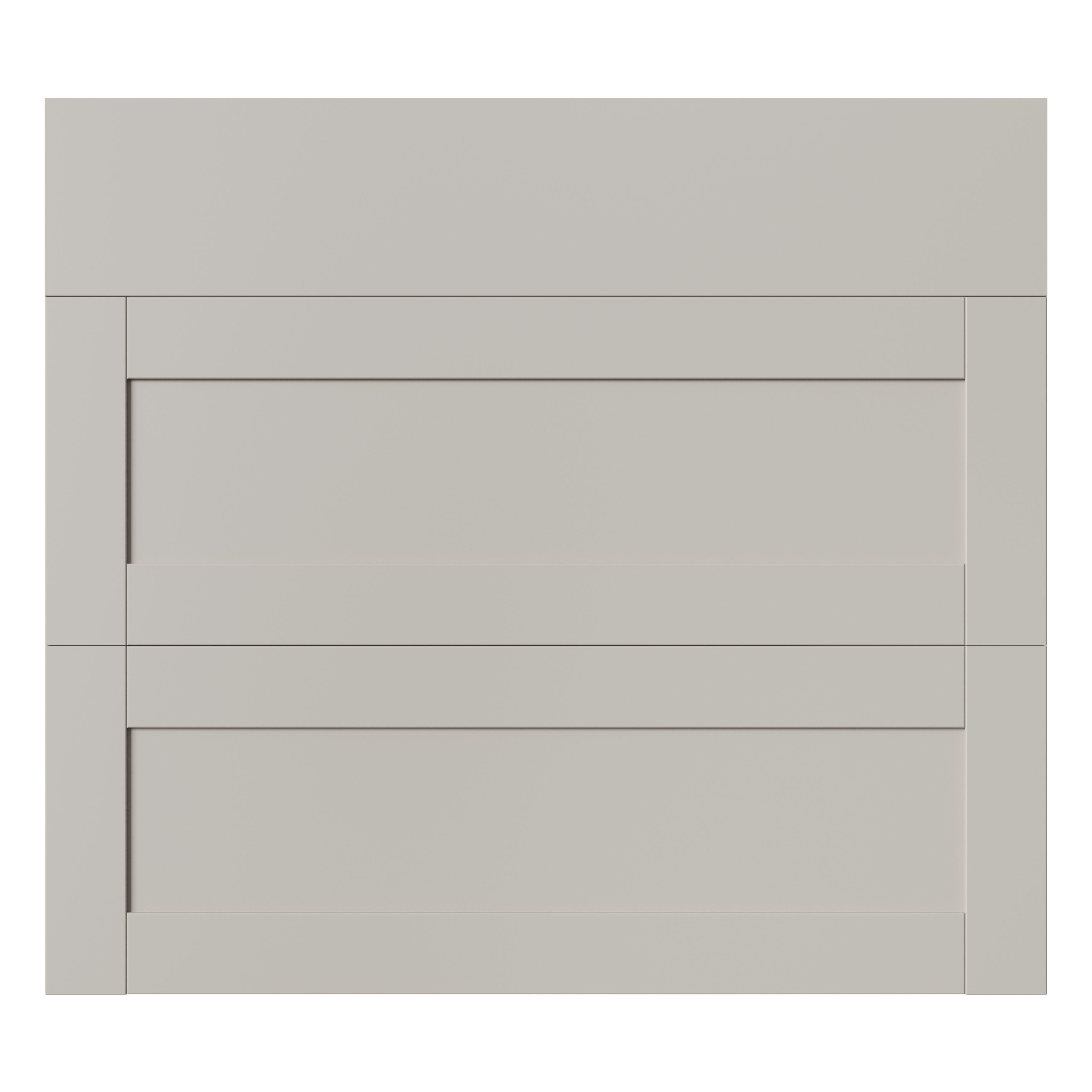GoodHome Ashmead Matt pebble 3 drawer cabinet front (H)715mm (W)797mm ...