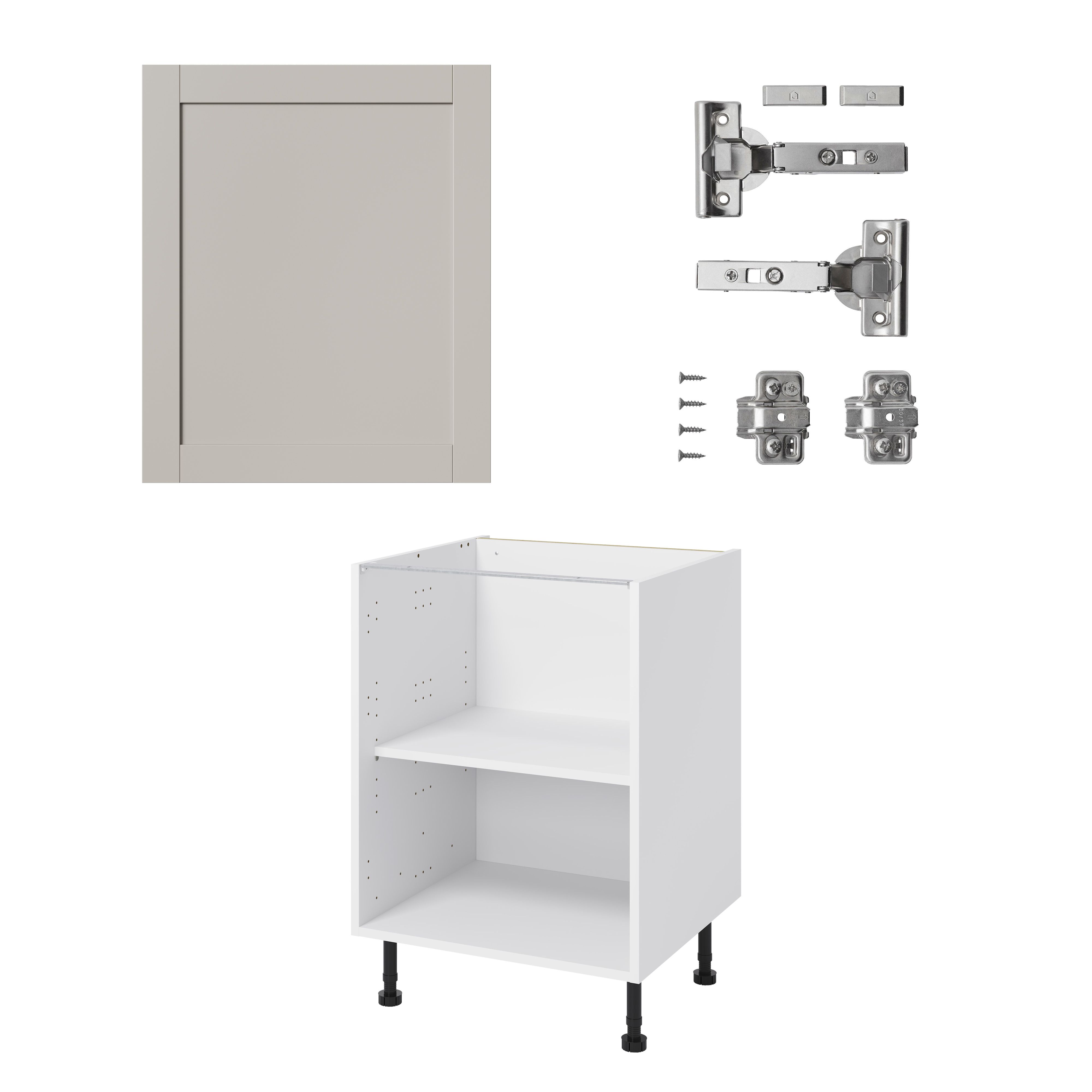 GoodHome Ashmead Matt pebble Base Kitchen cabinet (W) 600mm (H)720mm