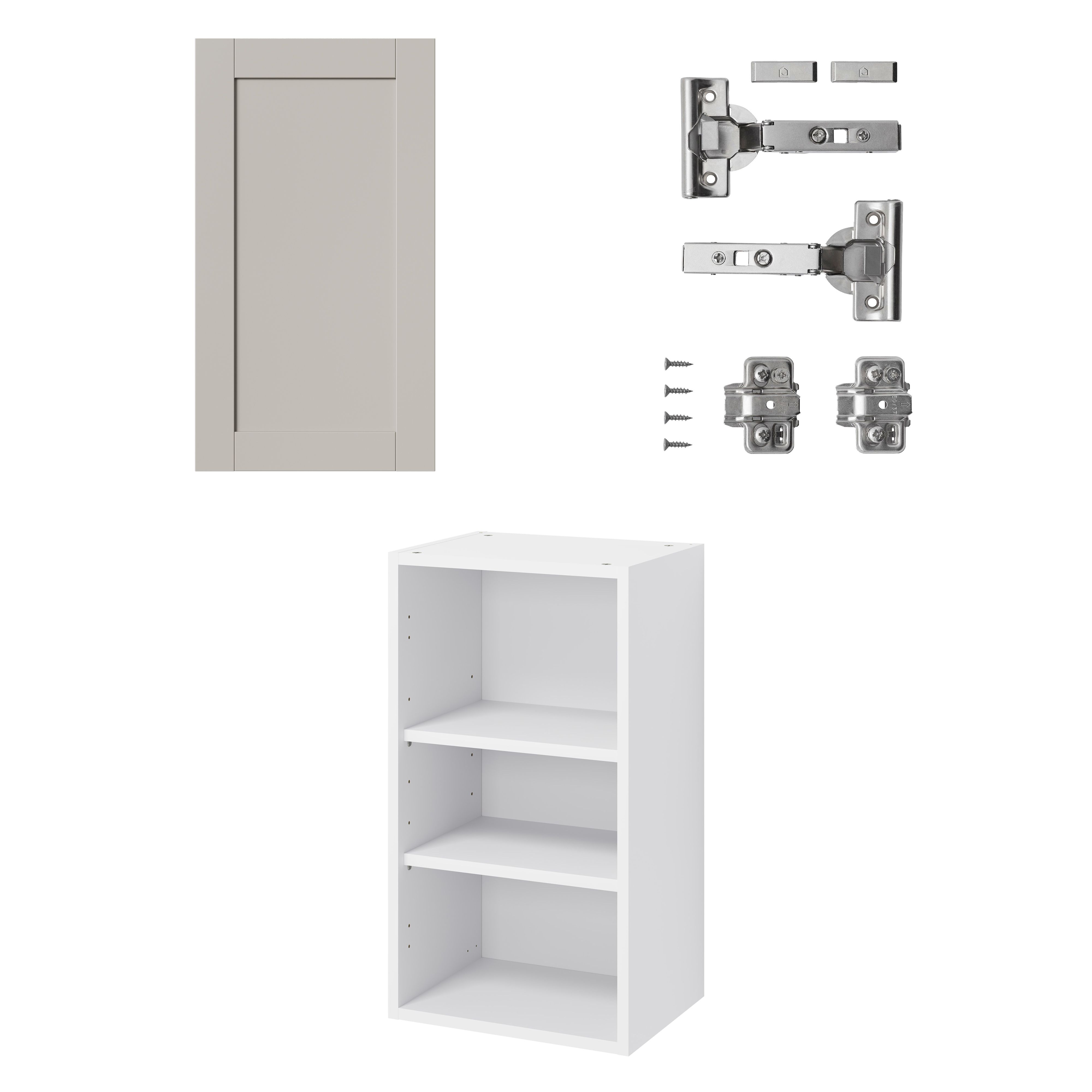 GoodHome Ashmead Matt pebble Wall Kitchen cabinet (W) 400mm (H)720mm