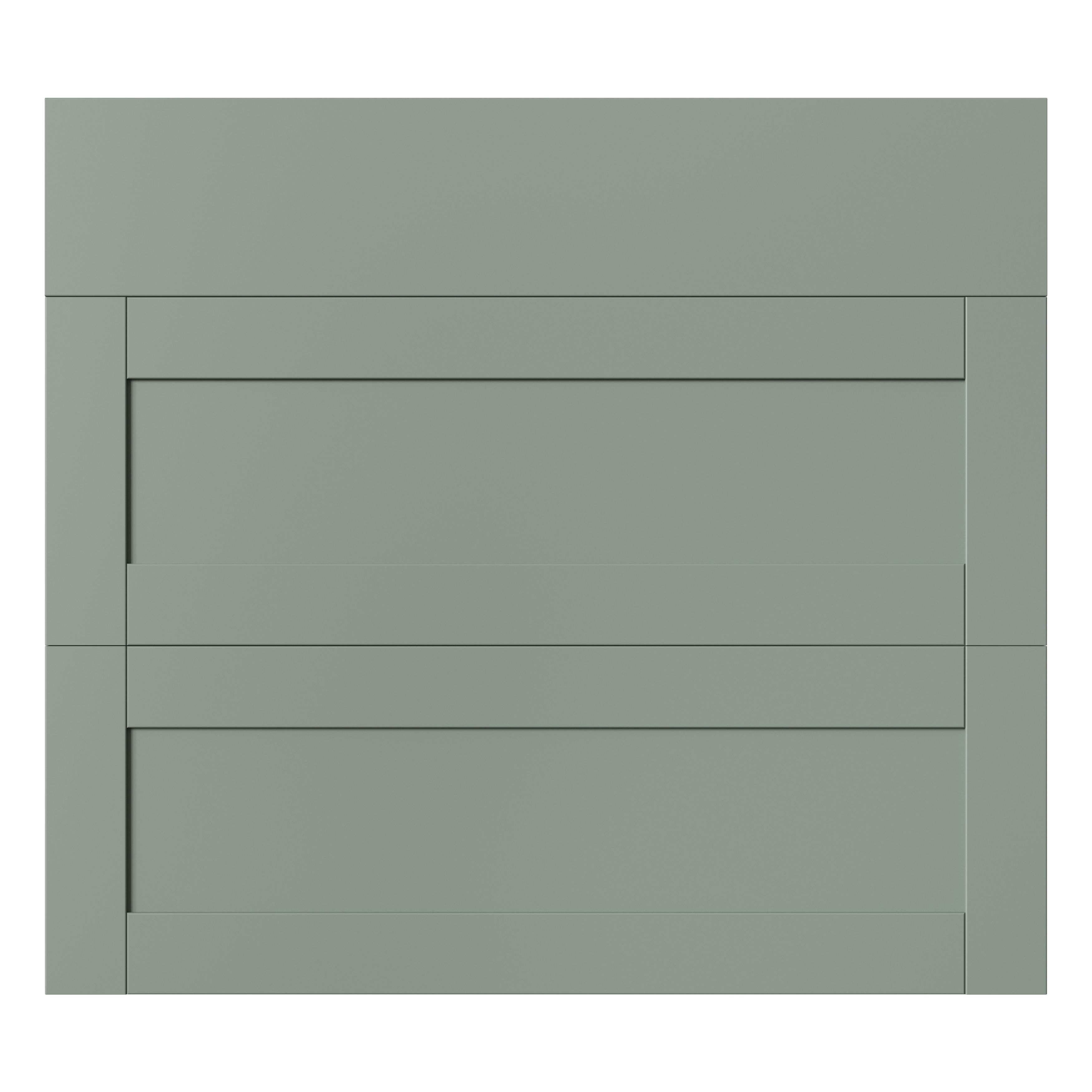 GoodHome Ashmead Matt reed green 3 drawer cabinet front (H)715mm (W ...