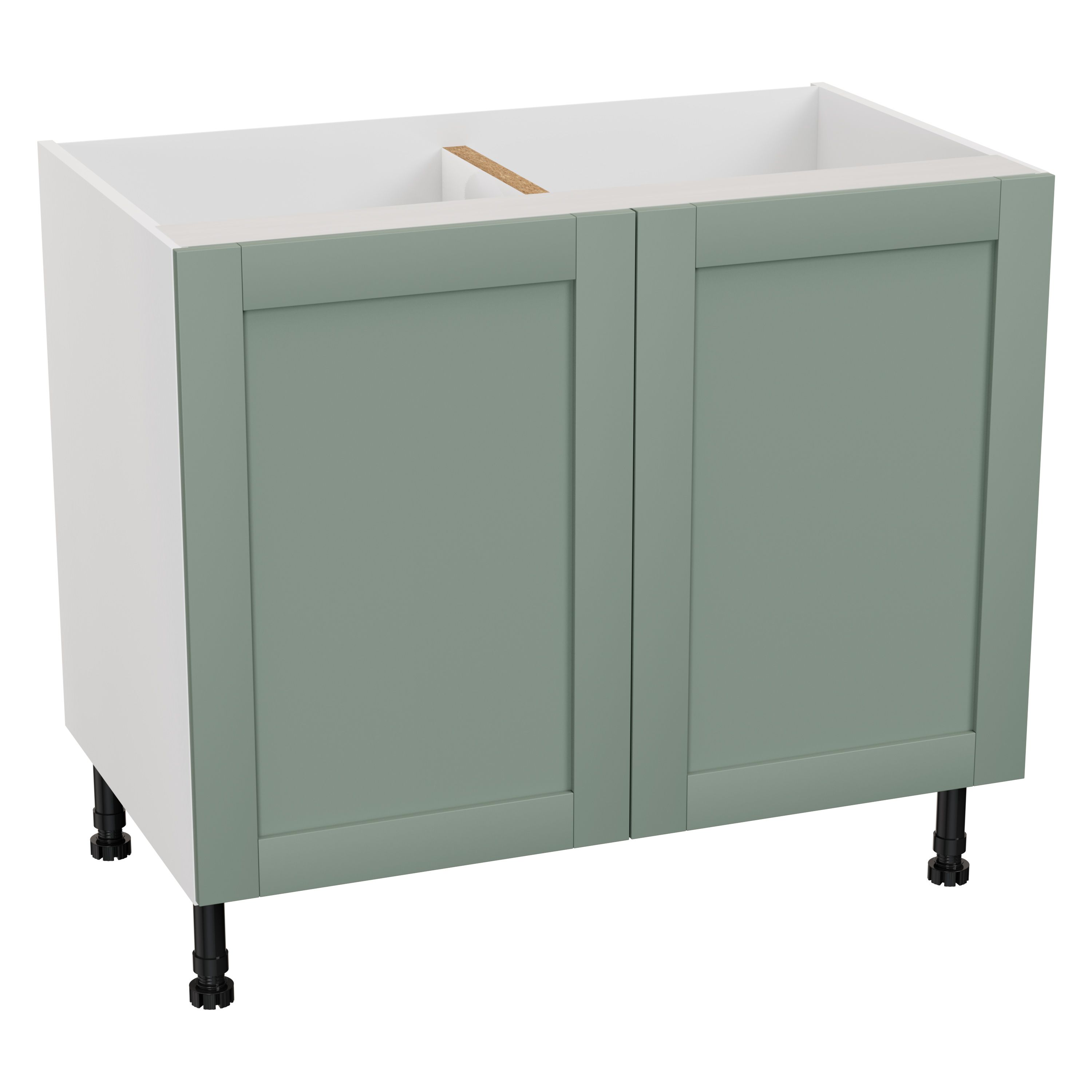 GoodHome Ashmead Matt reed green Base Kitchen cabinet (W) 1000mm (H)720mm