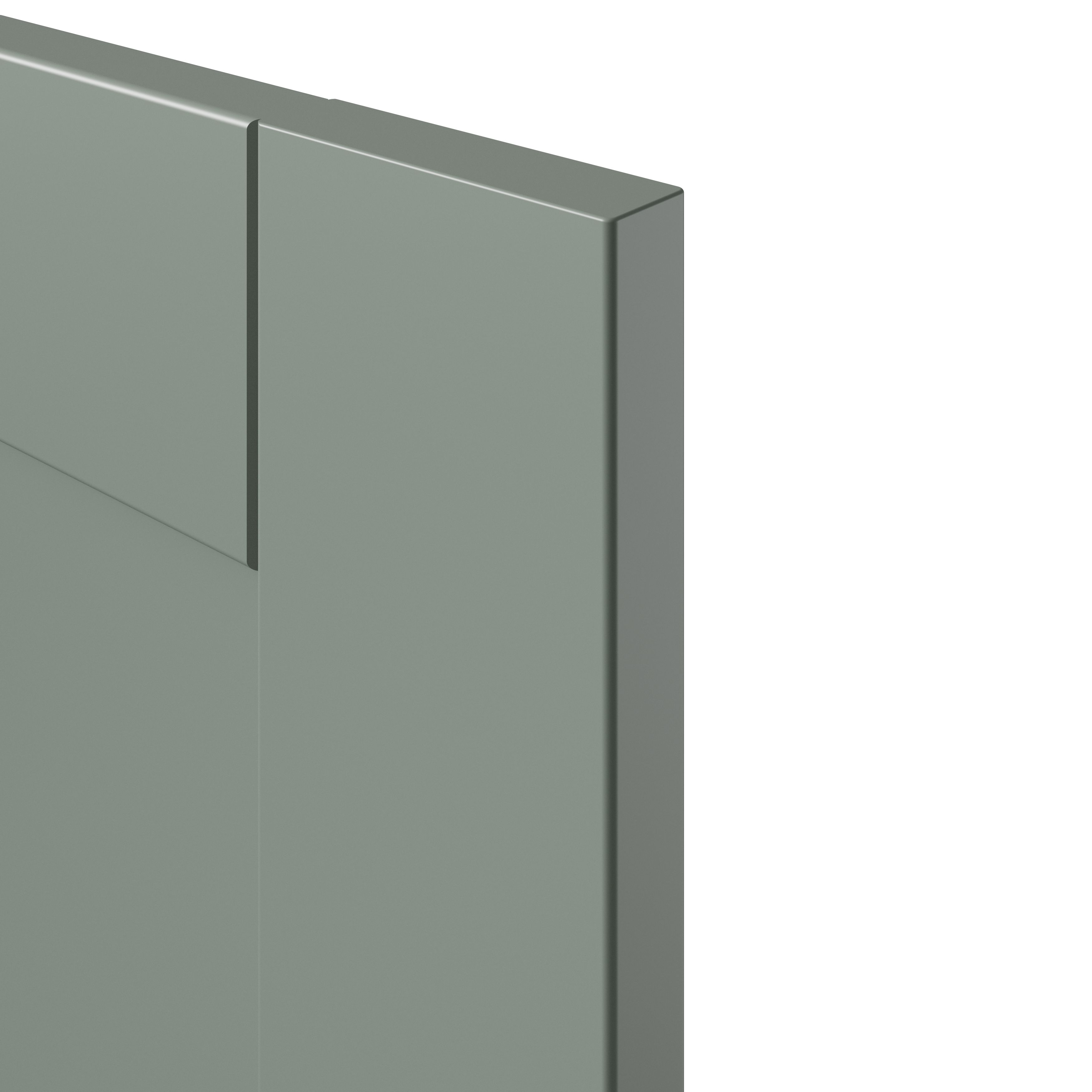 GoodHome Ashmead Matt reed green Shaker Larder Cabinet door (W)300mm (H ...