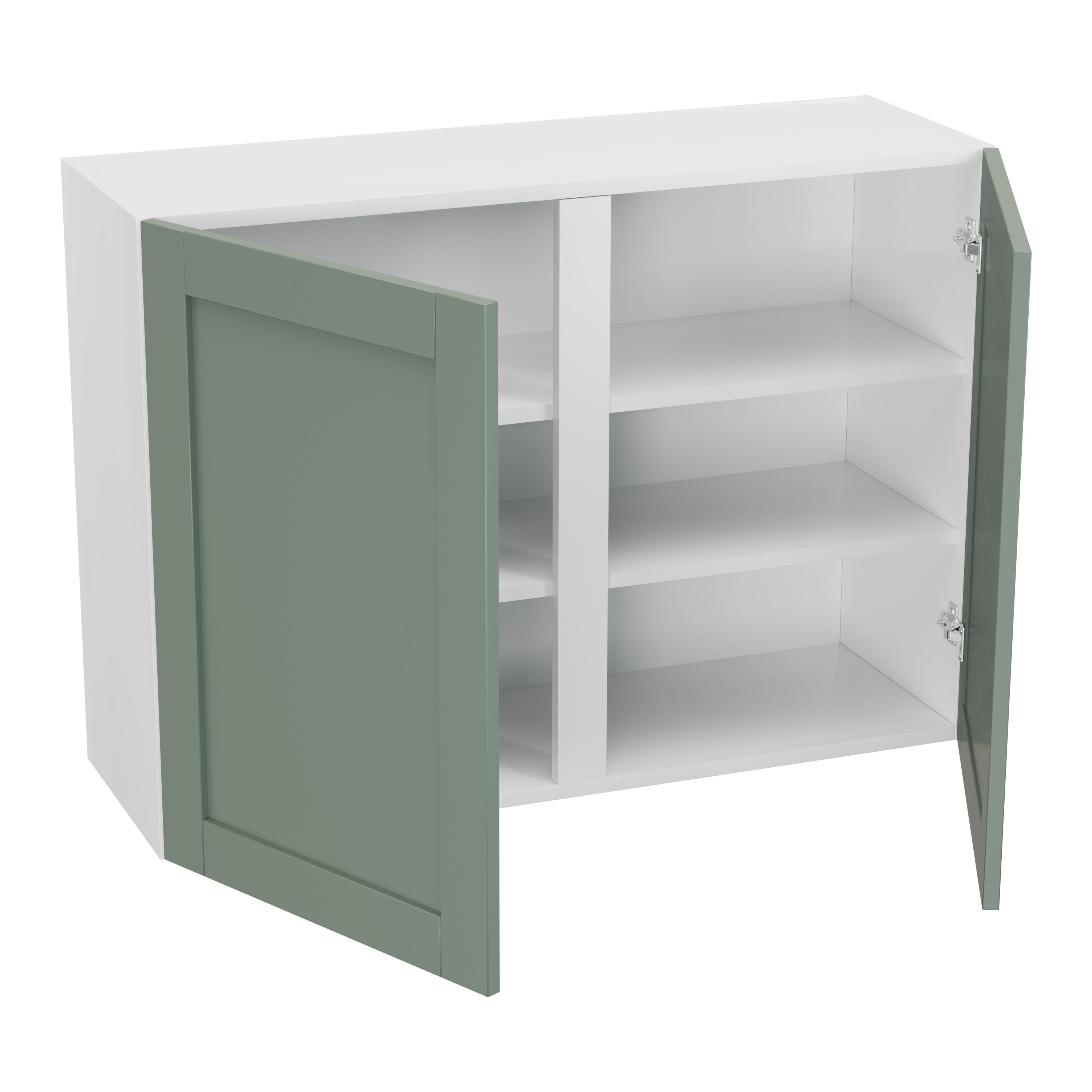GoodHome Ashmead Matt reed green Wall Kitchen cabinet (W) 1000mm (H)720mm