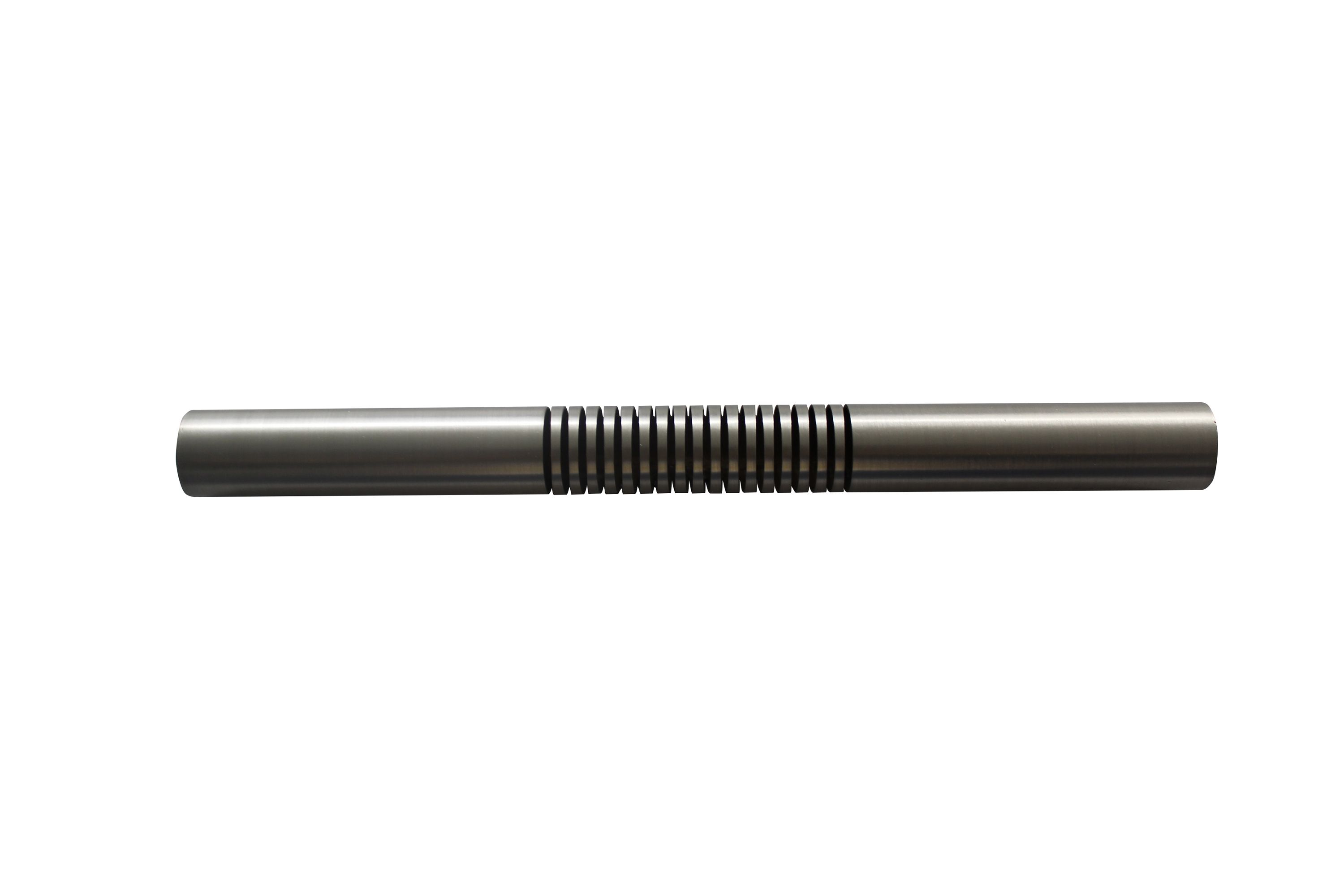 GoodHome Athens Brushed Grey Nickel effect Metal Screw Round Bay bend ...