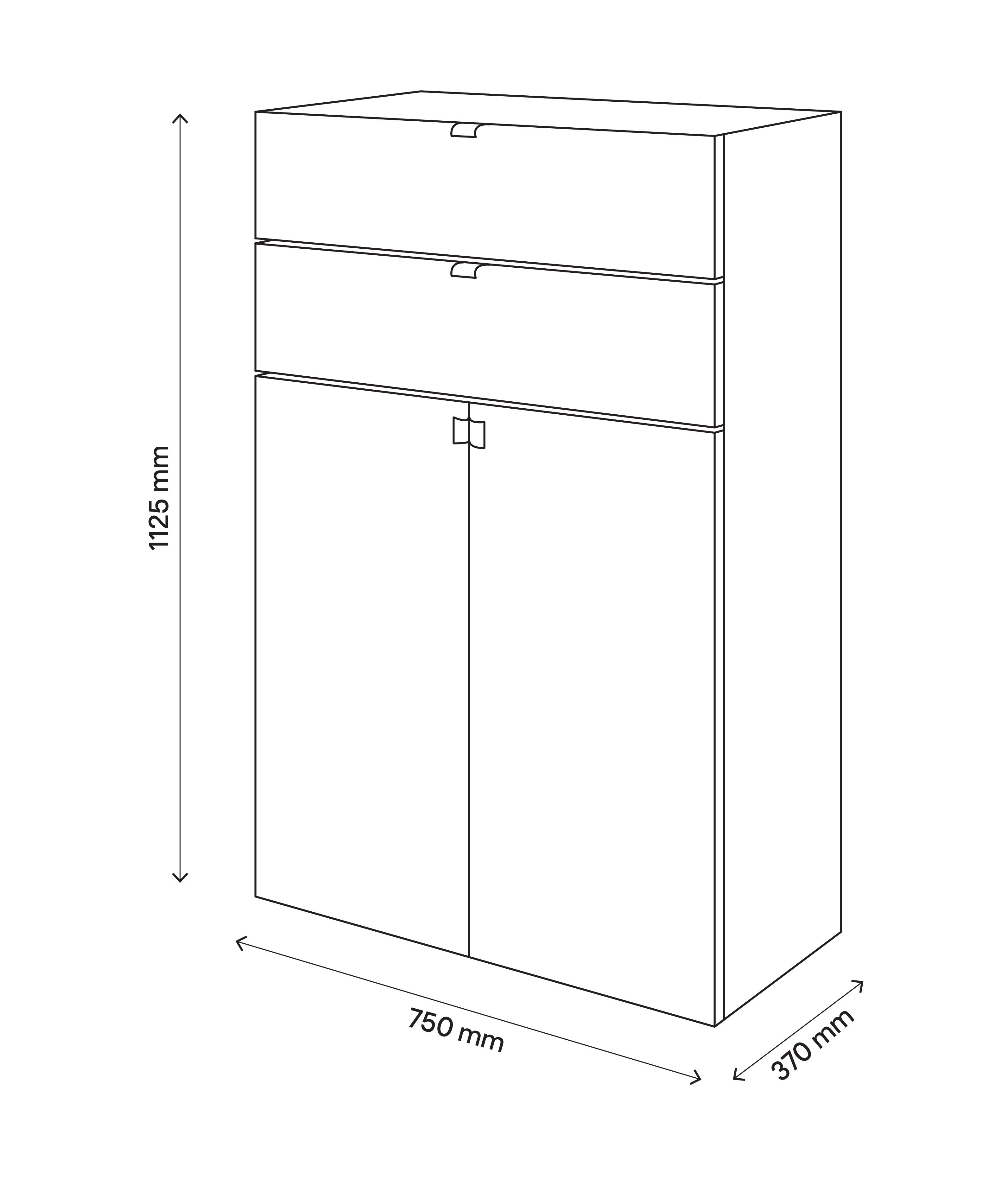 GoodHome Atomia Freestanding Gloss white oak effect Office & living storage