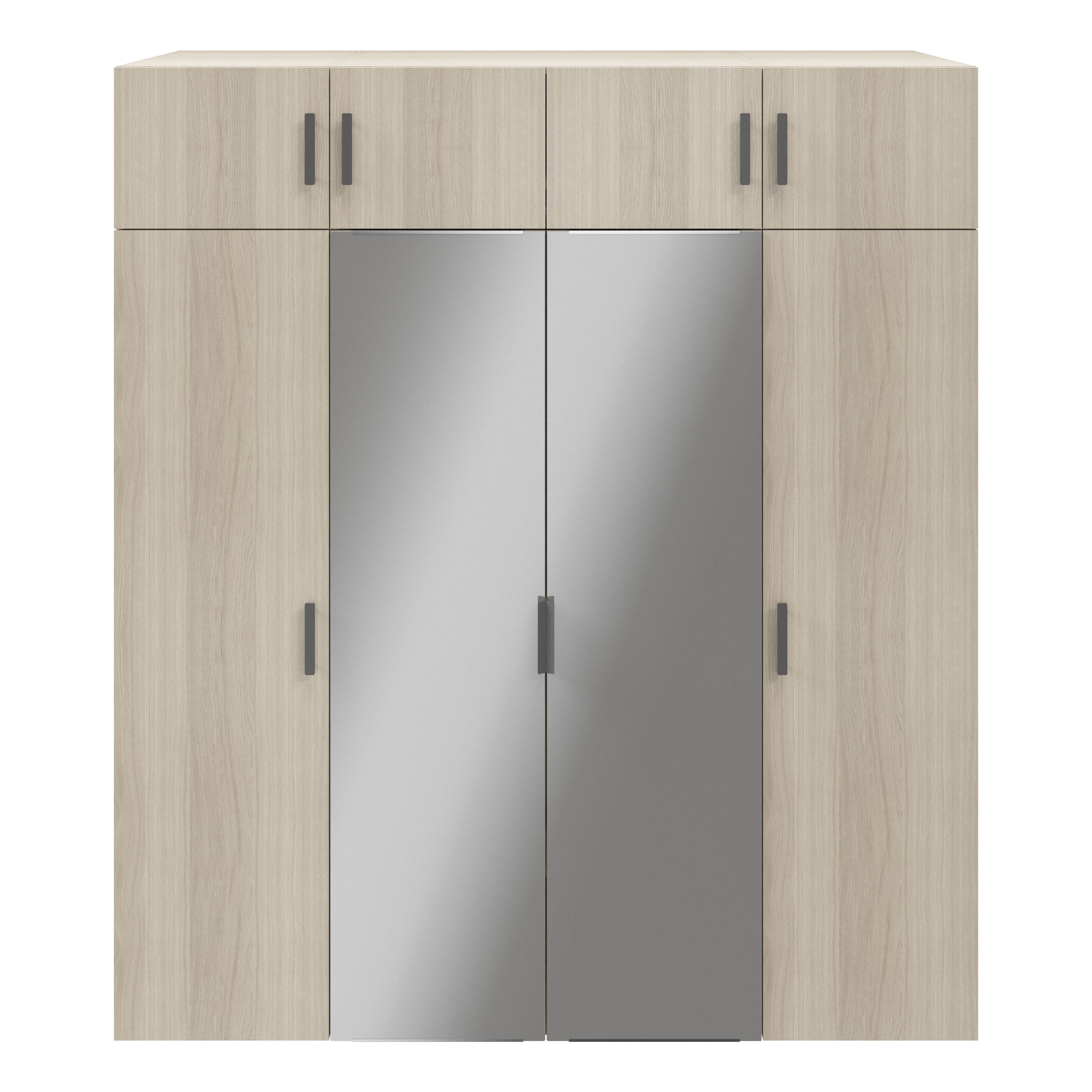 GoodHome Atomia Freestanding Matt oak effect Chipboard Mirrored Large ...