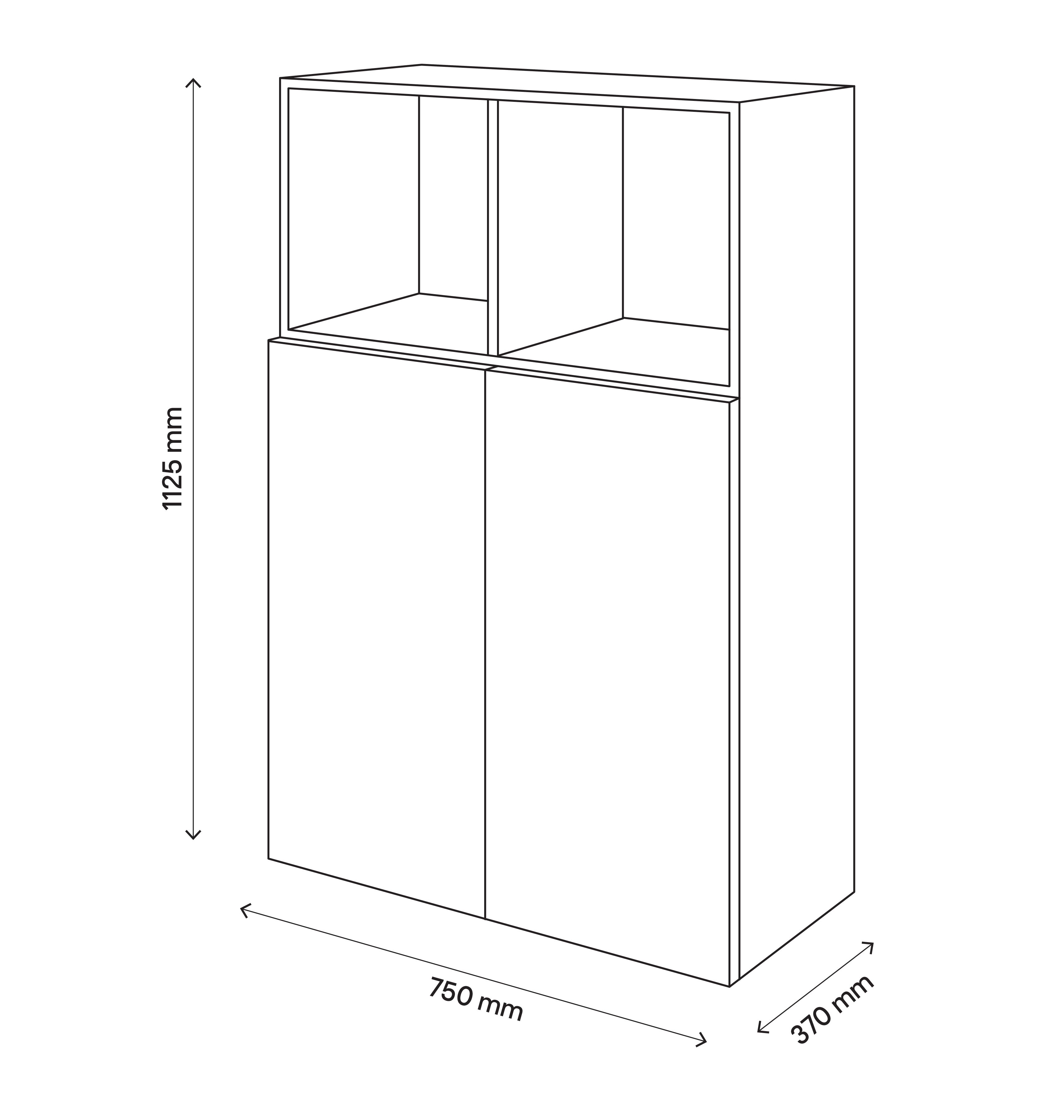 GoodHome Atomia Freestanding Oak effect Office & living storage