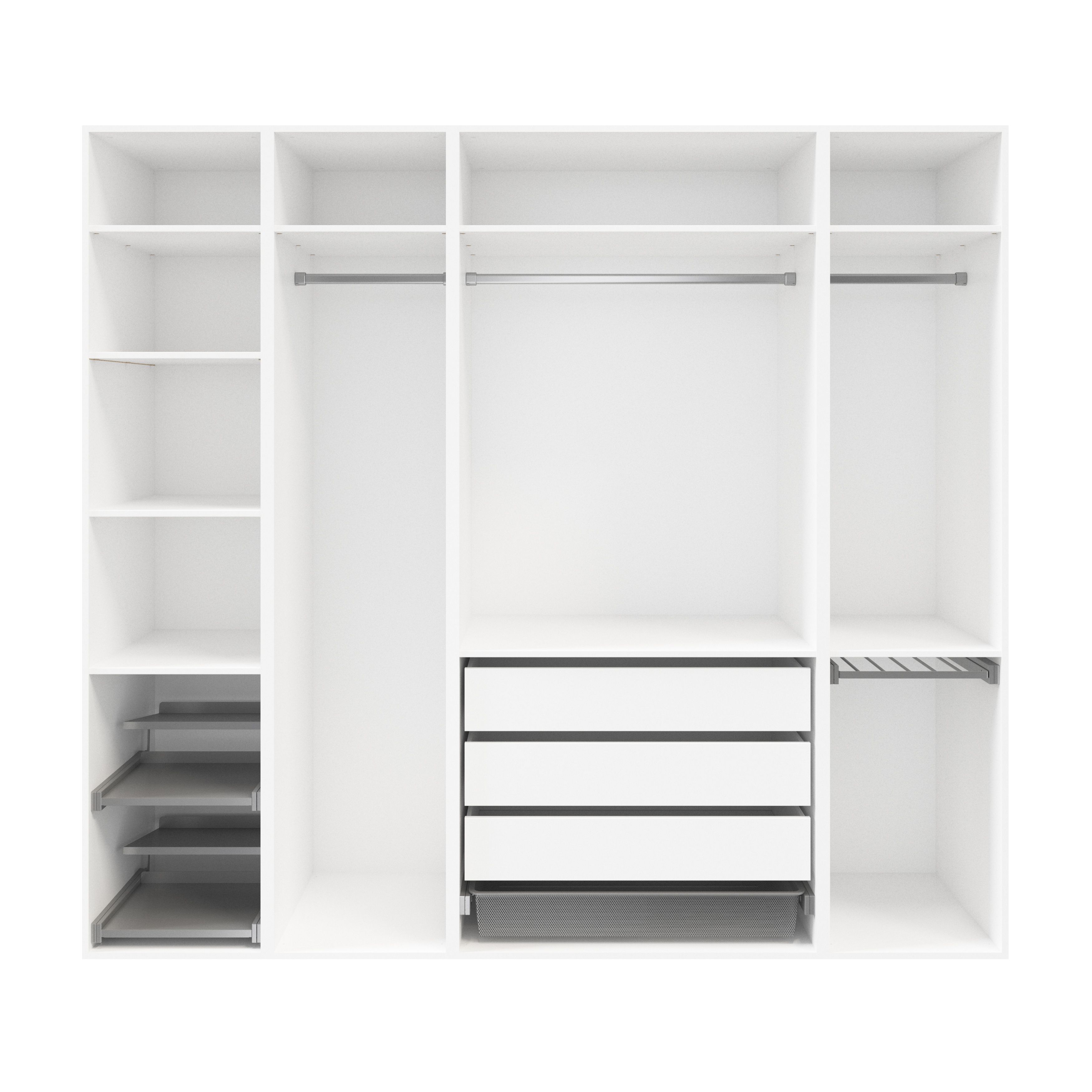 GOODHOME ATOMIA FREESTANDING WHITE CHIPBOARD WARDROBE, CLOTHING & SHOES ...