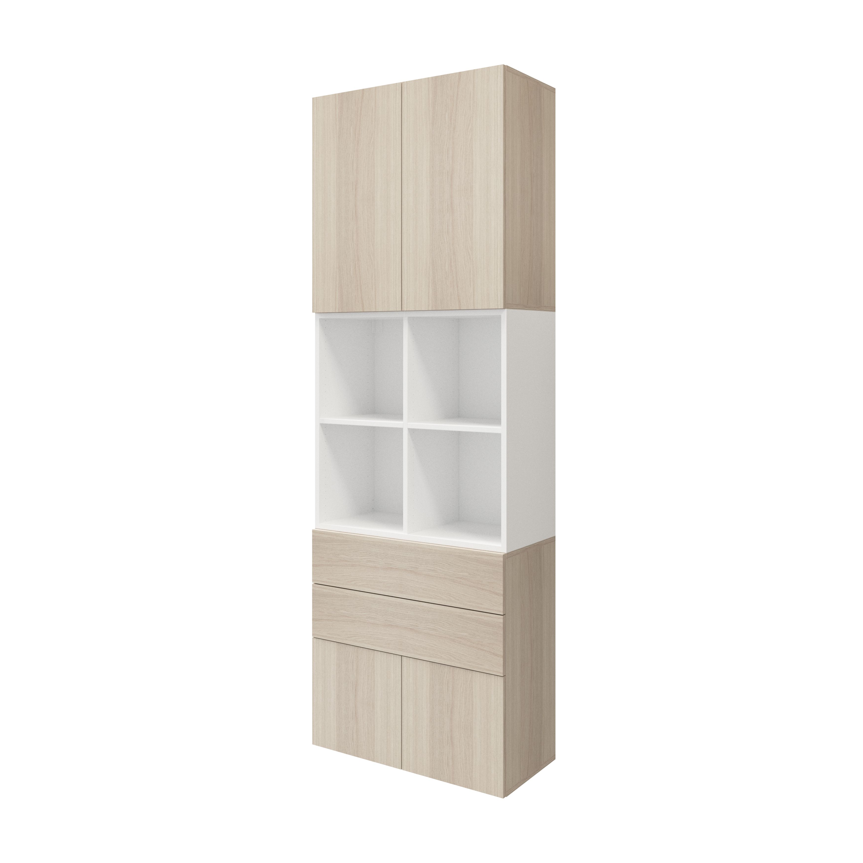 GoodHome Atomia Freestanding White oak effect Office & living storage