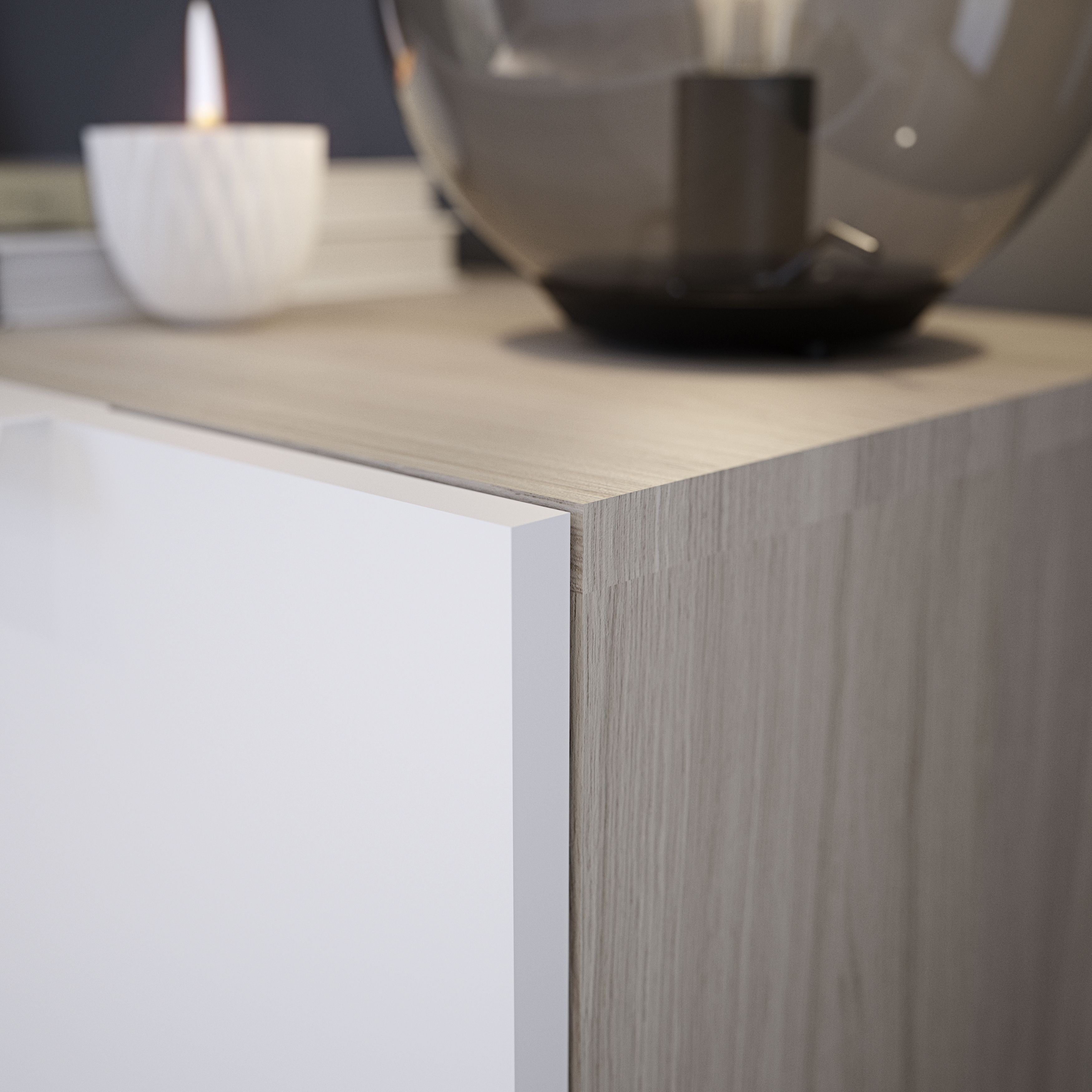 GoodHome Atomia Freestanding White oak effect Office & living storage