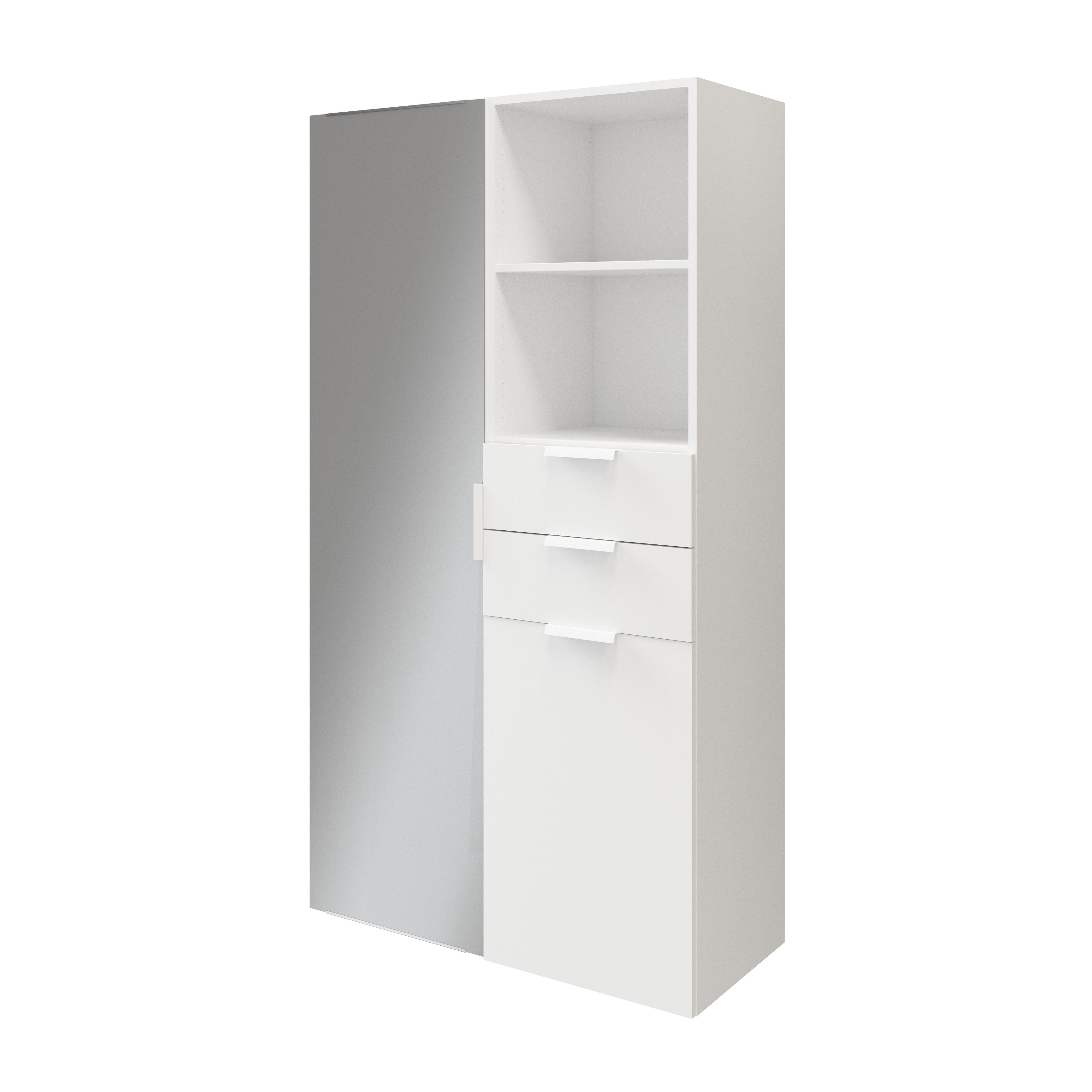 GoodHome Atomia Freestanding White Wardrobe, clothing & shoes organiser