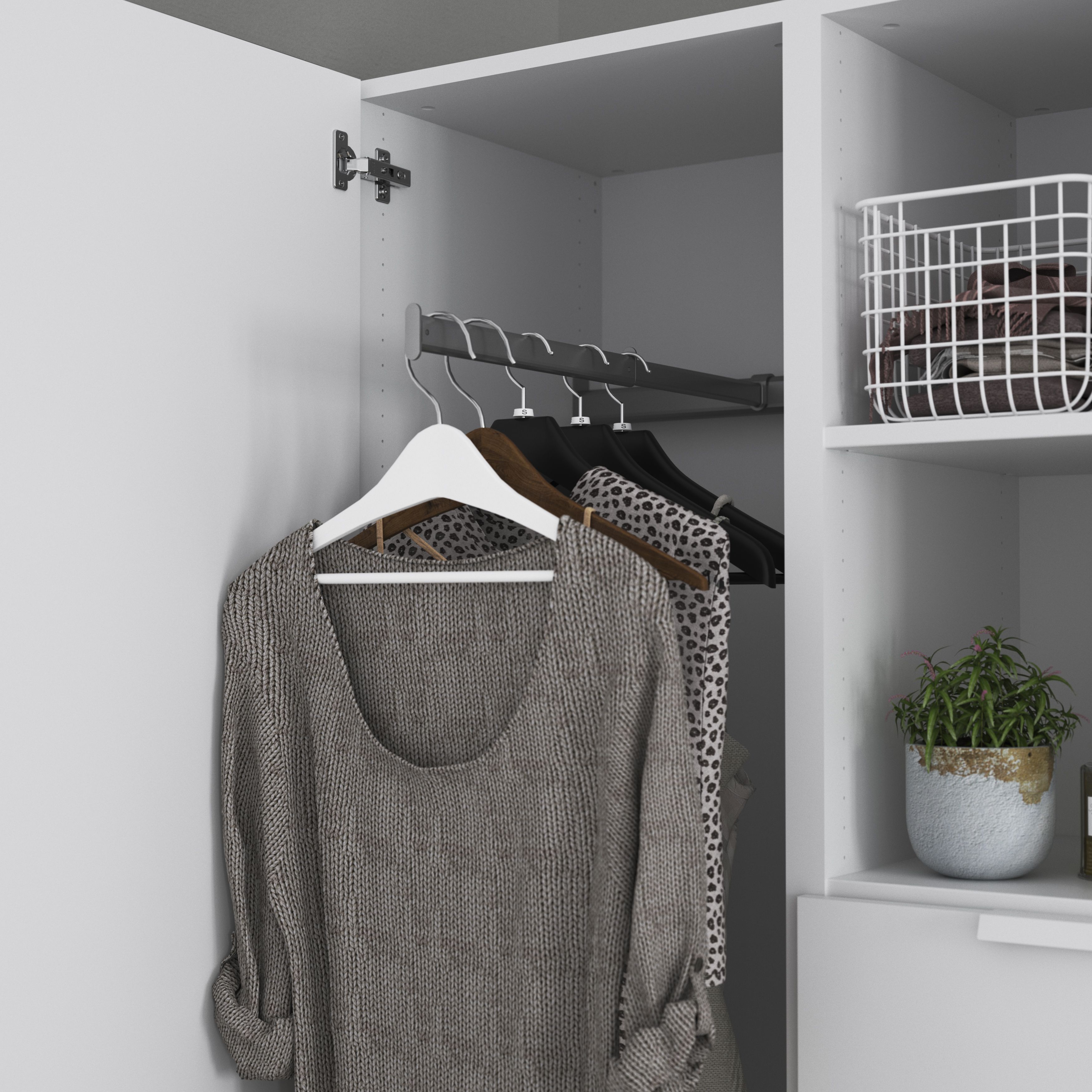 GoodHome Atomia Freestanding White Wardrobe, clothing & shoes organiser