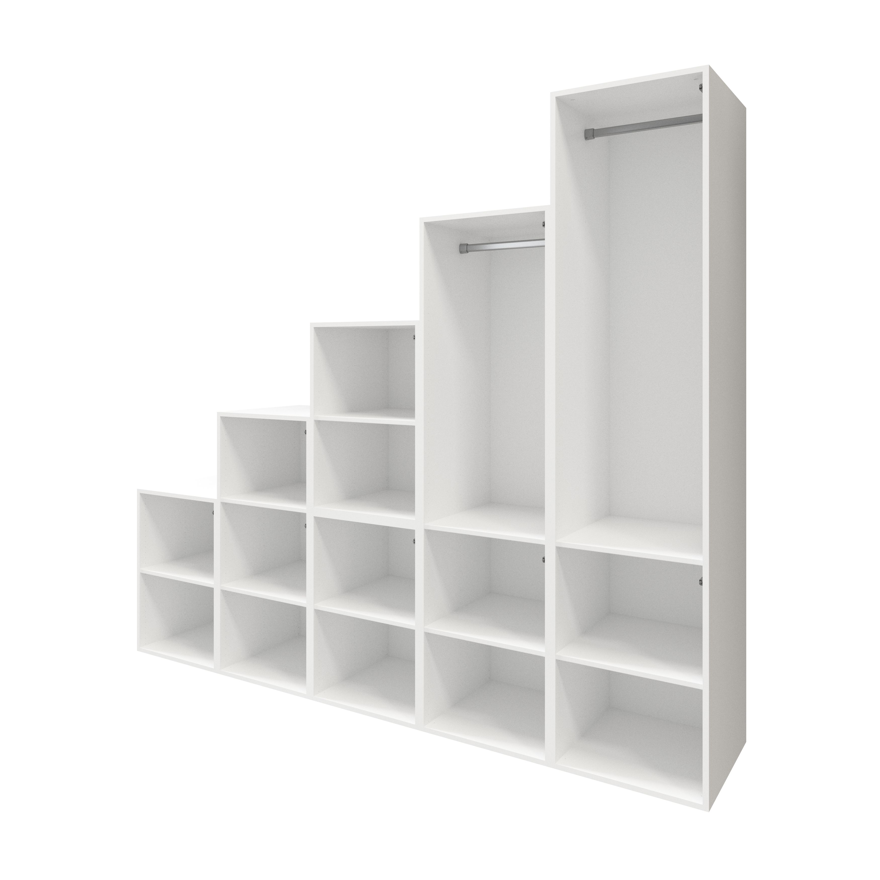 GoodHome Atomia Gloss anthracite & white Chipboard Wardrobe (H)2250mm ...
