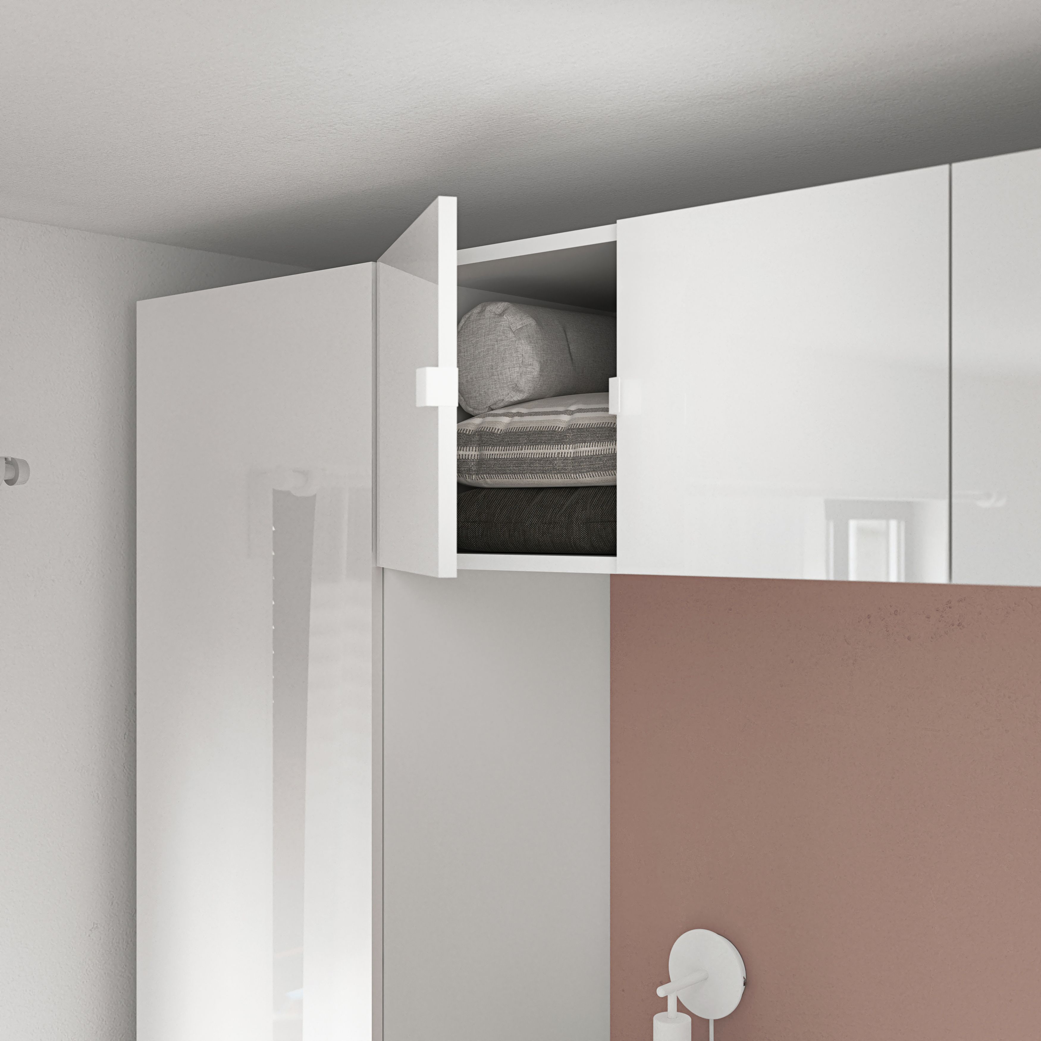 GoodHome Atomia Gloss White Non-mirrored Modular furniture door, (H ...