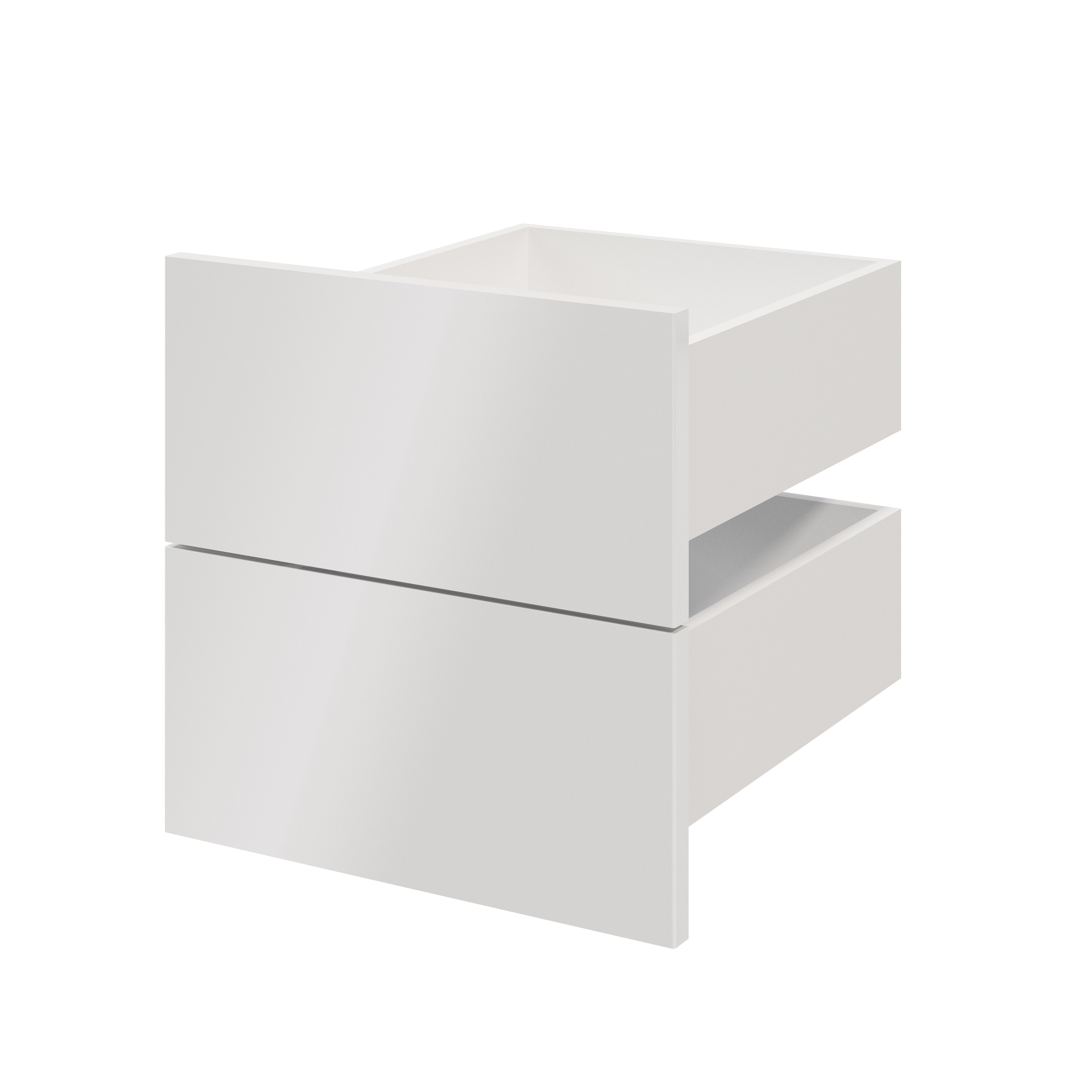 GoodHome Atomia Gloss white Slab External Drawer (H)184.5mm (W)372mm (D ...