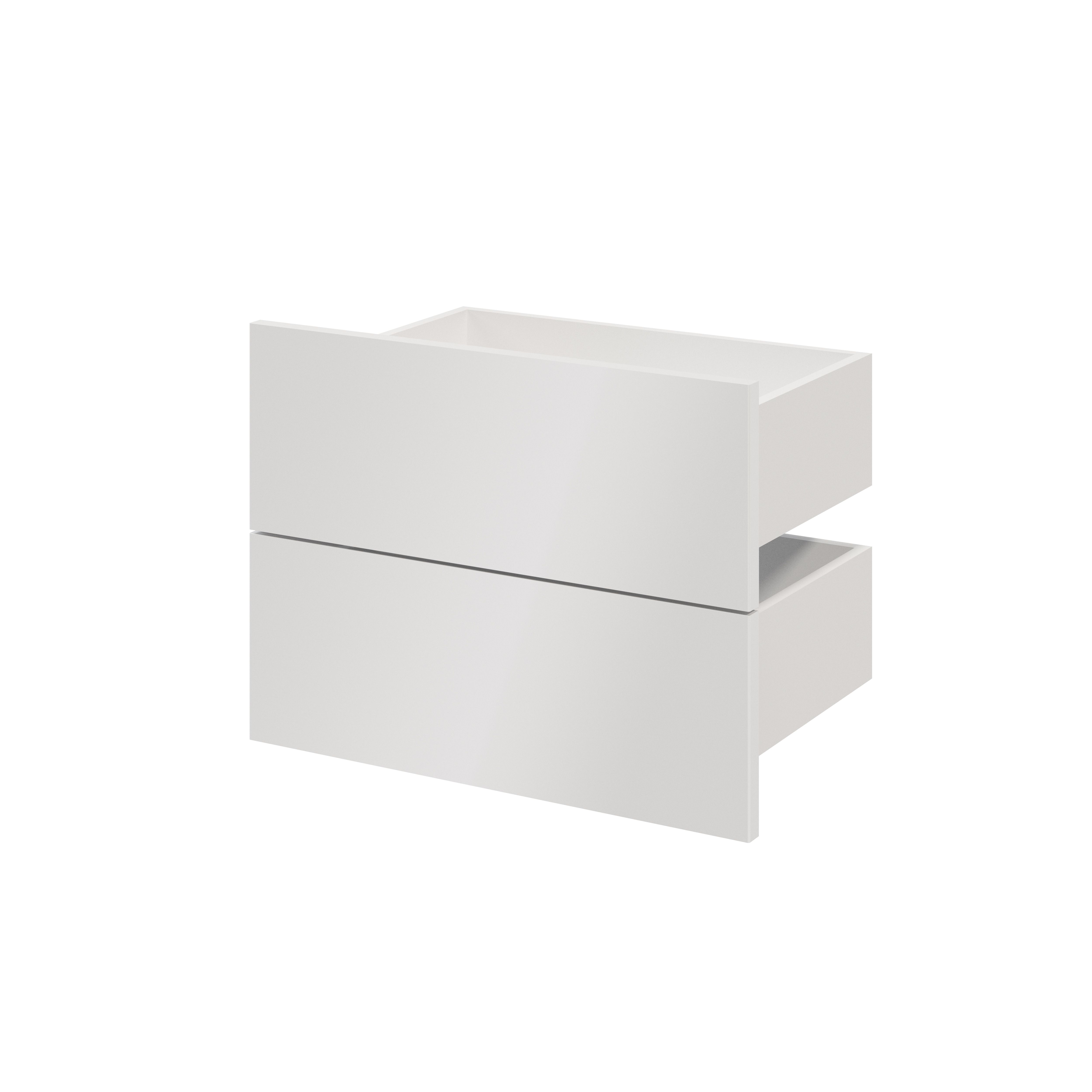 GoodHome Atomia Gloss white Slab External Drawer (H)184.5mm (W)497mm (D ...