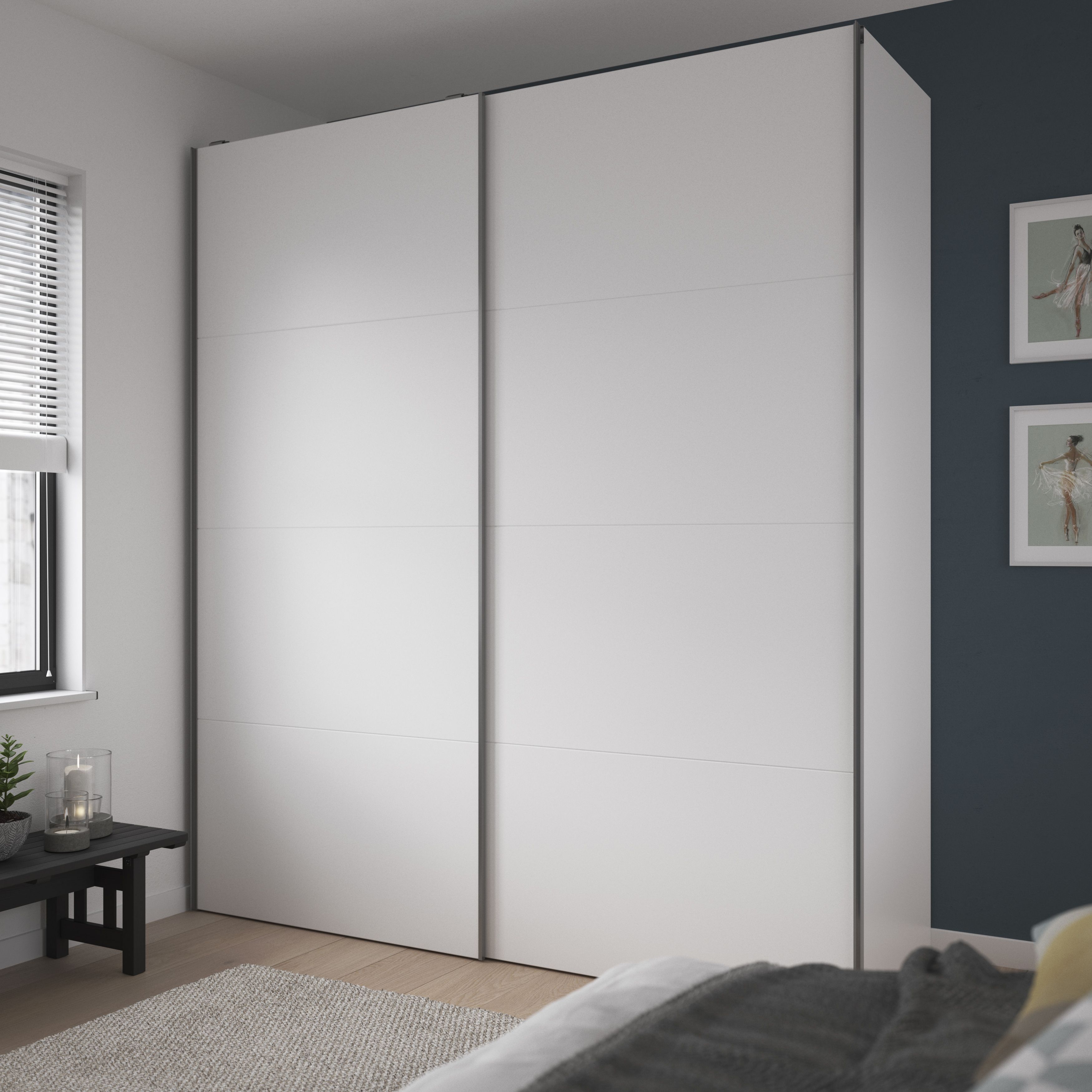 GoodHome Atomia Matt Classic Sliding wardrobe door, (H)560mm (W) 737mm ...