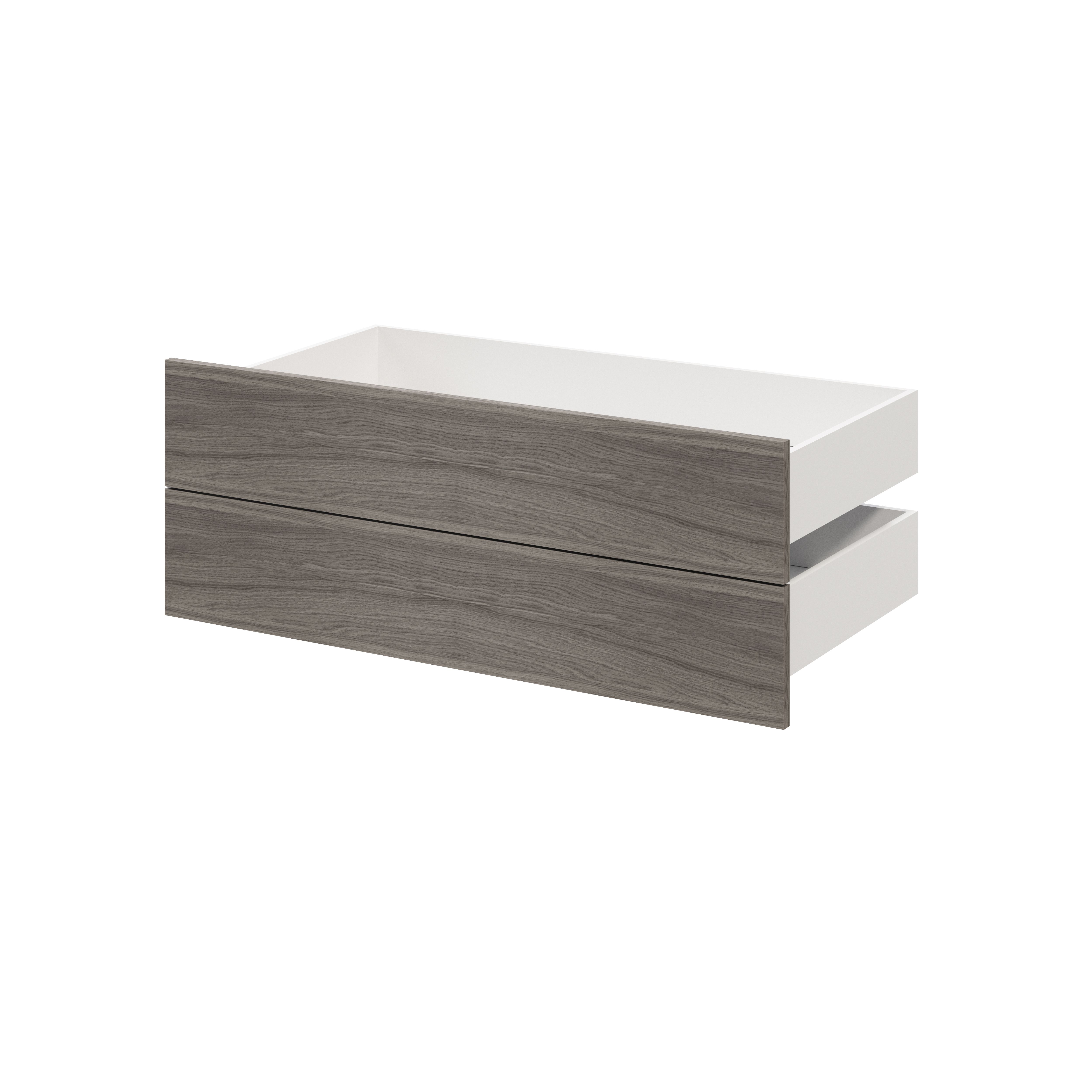 GoodHome Atomia Matt grey oak effect Slab External Drawer (H)184.5mm (W ...