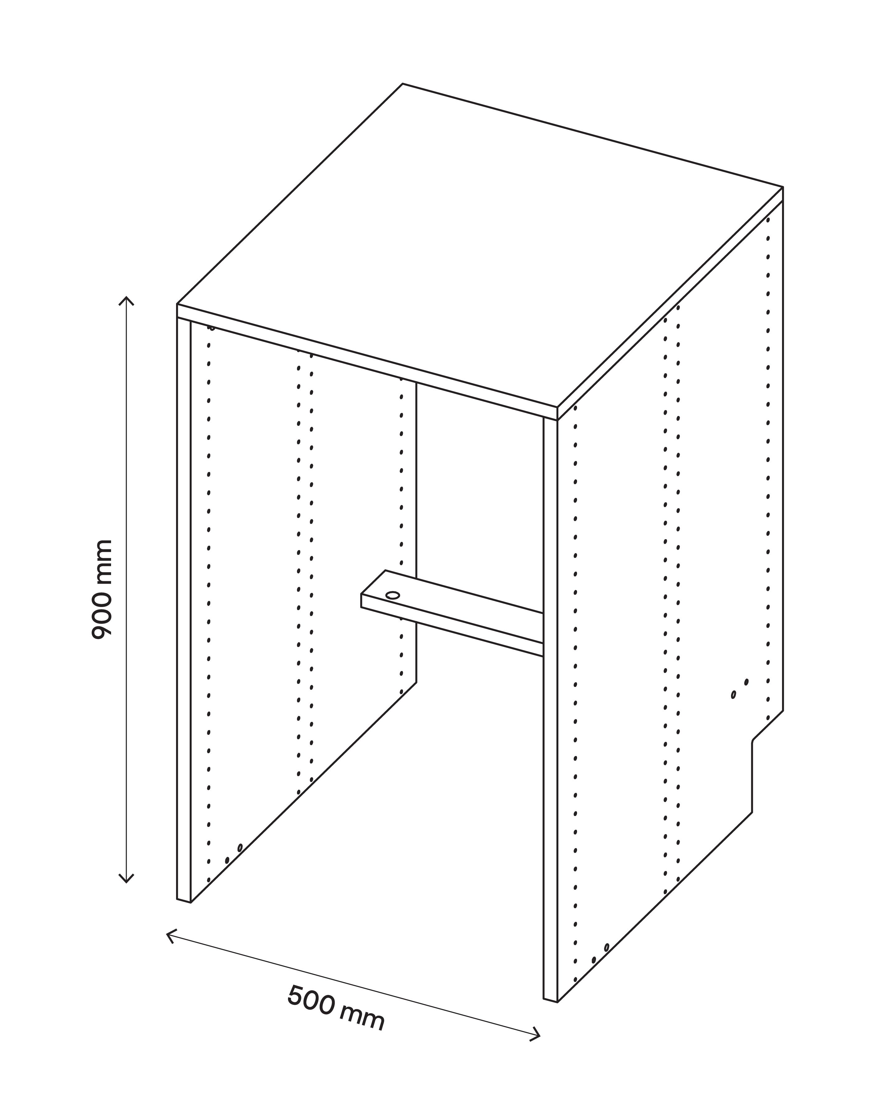 GoodHome Atomia Matt Oak effect Divider, (H)807mm (W)500mm (D)562mm