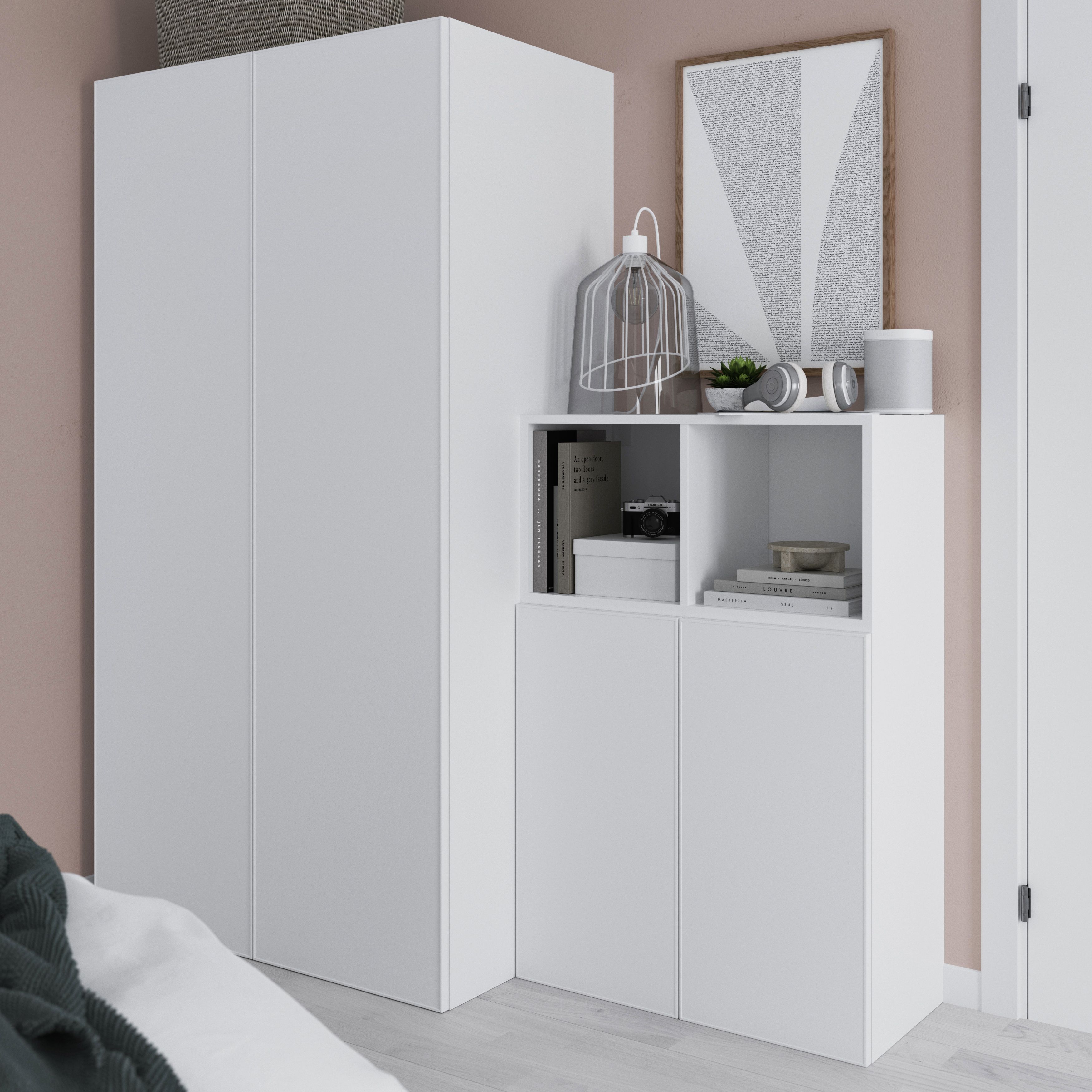 GoodHome Atomia Matt White Designer Modular furniture door, (H) 1872mm ...
