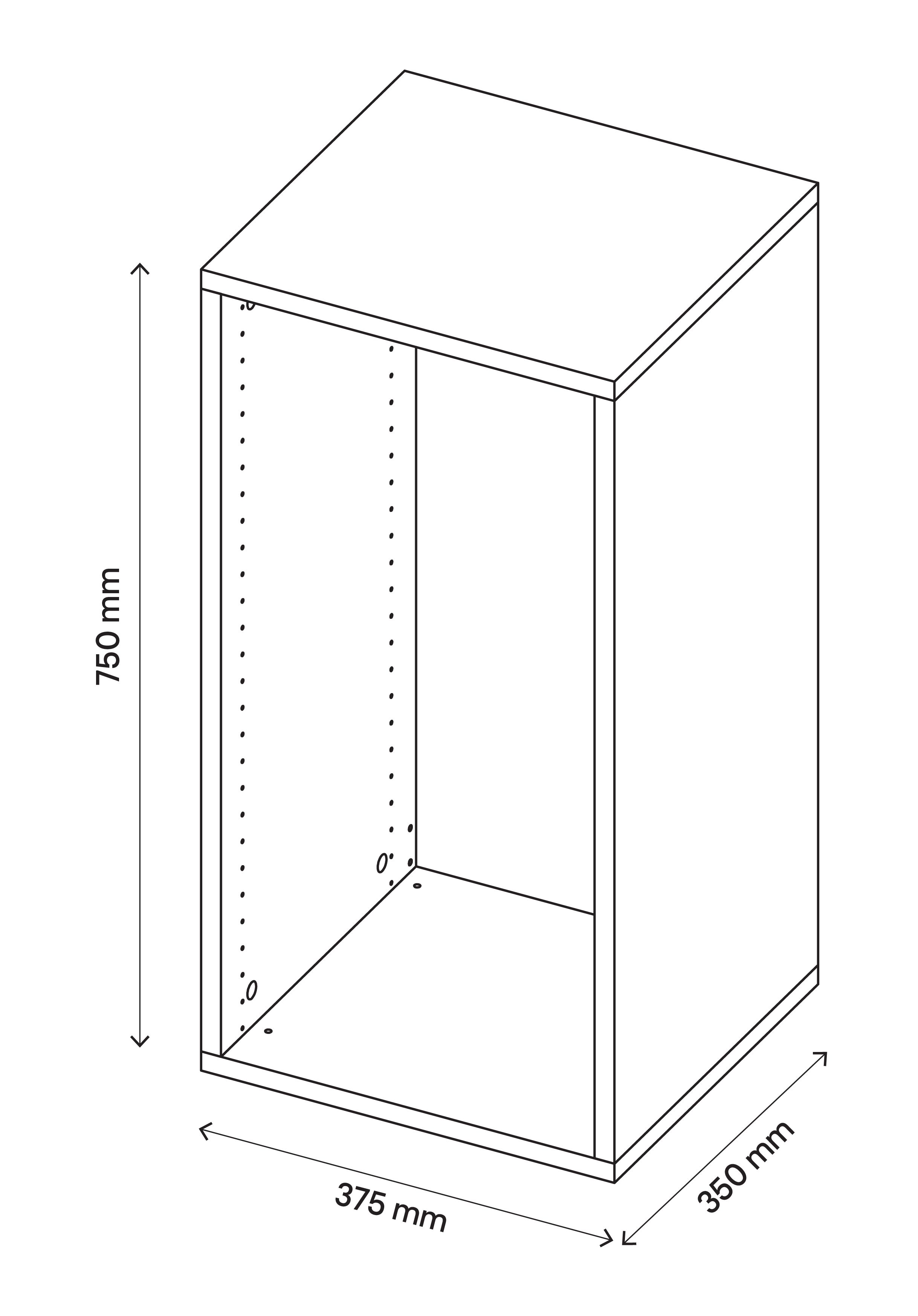 GoodHome Atomia Matt White Modular furniture cabinet, (H)750mm (W)375mm ...