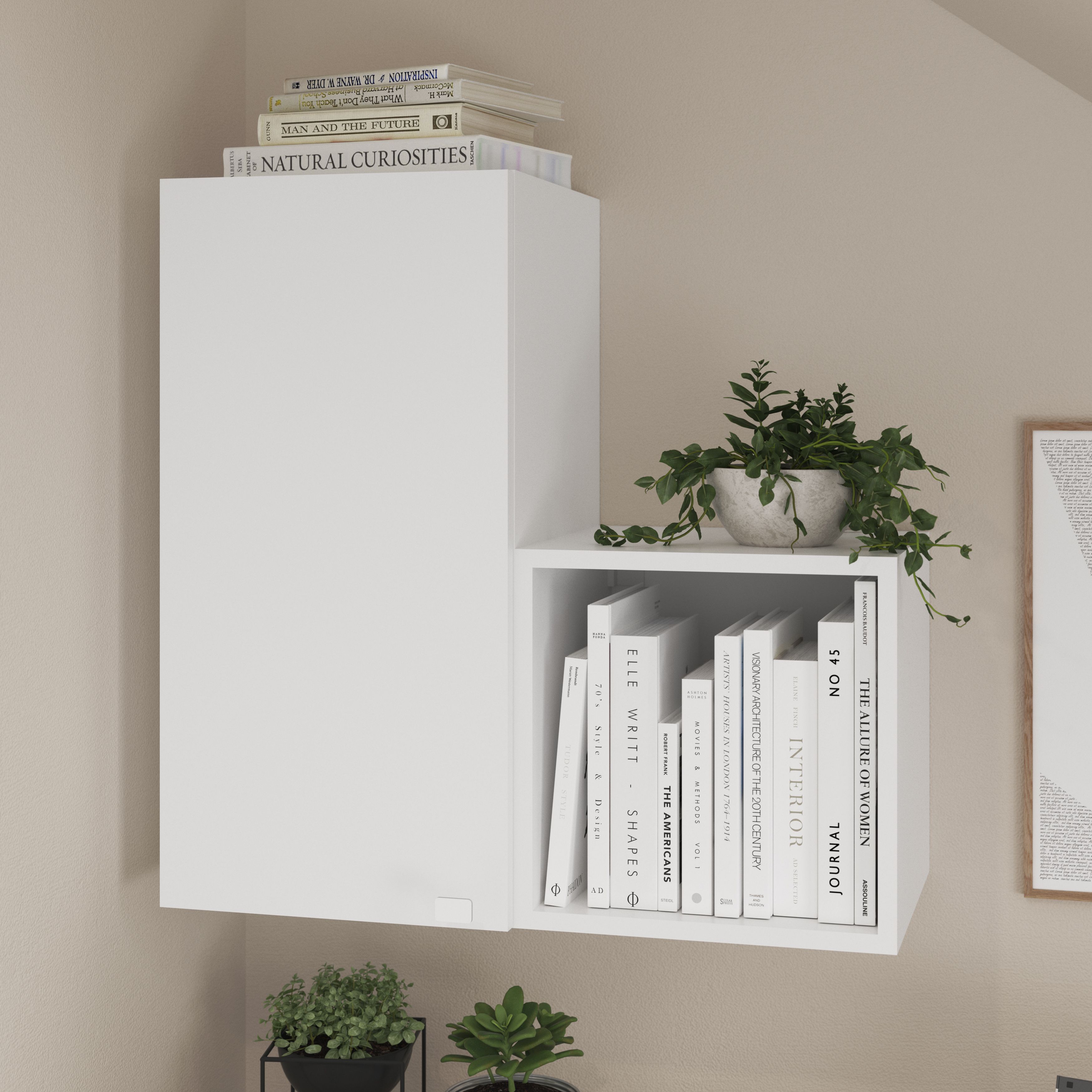 GoodHome Atomia Matt White Modular furniture cabinet, (H)750mm (W)375mm ...