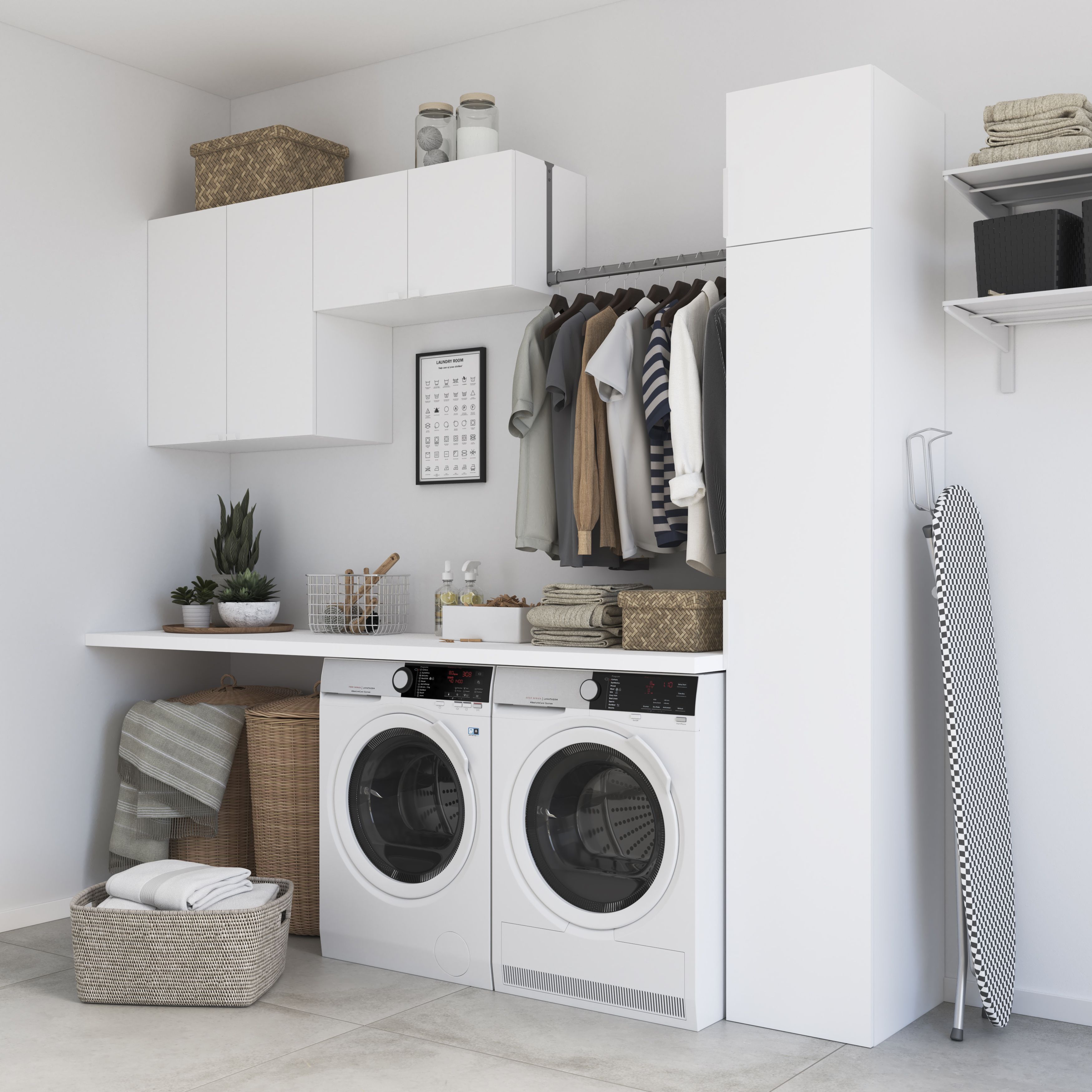 GoodHome Atomia Matt White Slab Modular furniture door, (H) 372mm (W) 372mm