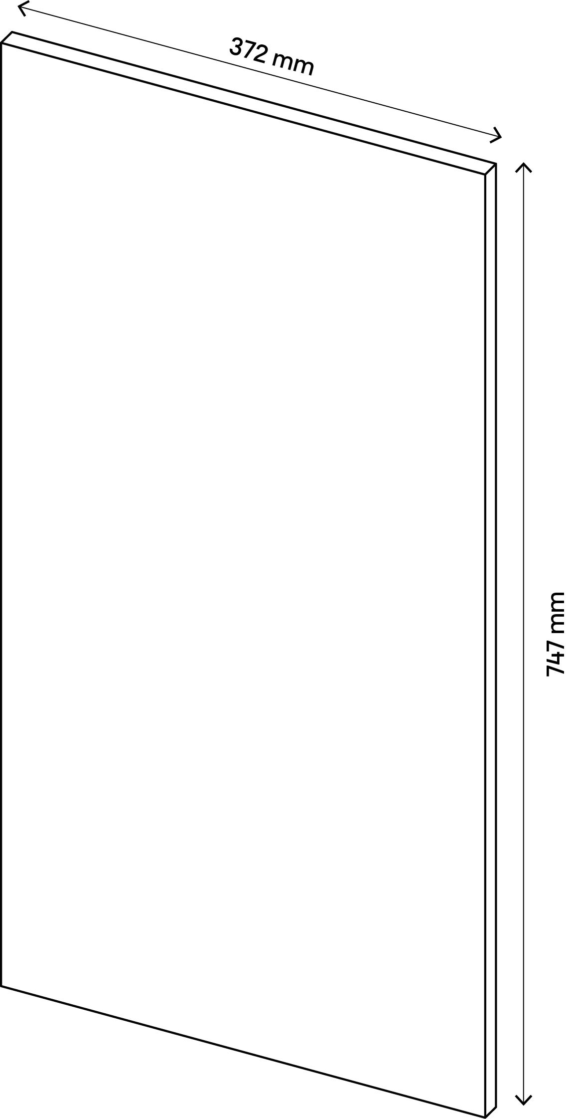 GoodHome Atomia Matt White Slab Modular furniture door, (H) 747mm (W) 372mm