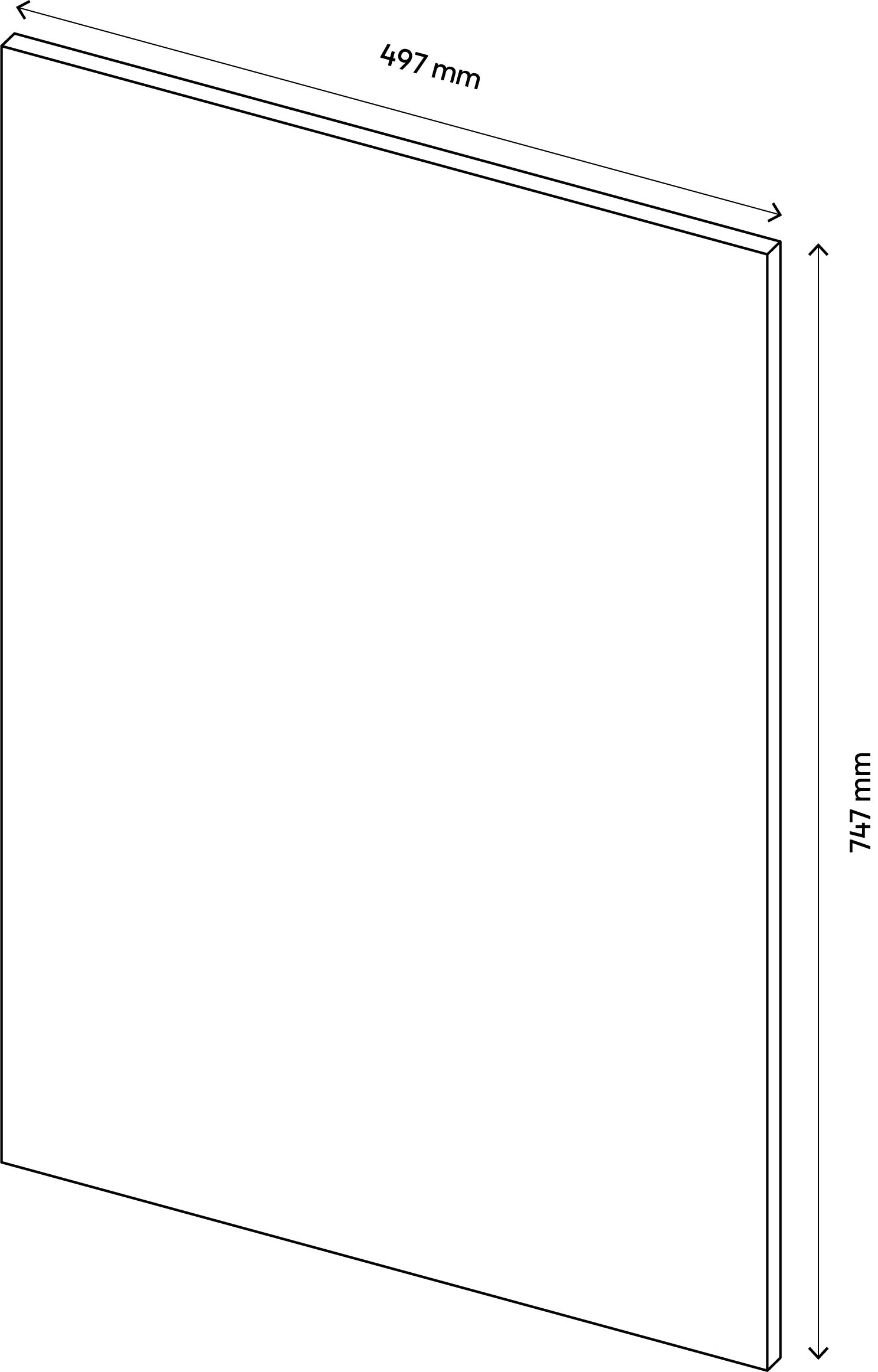 GoodHome Atomia Matt White Slab Modular furniture door, (H) 747mm (W) 497mm