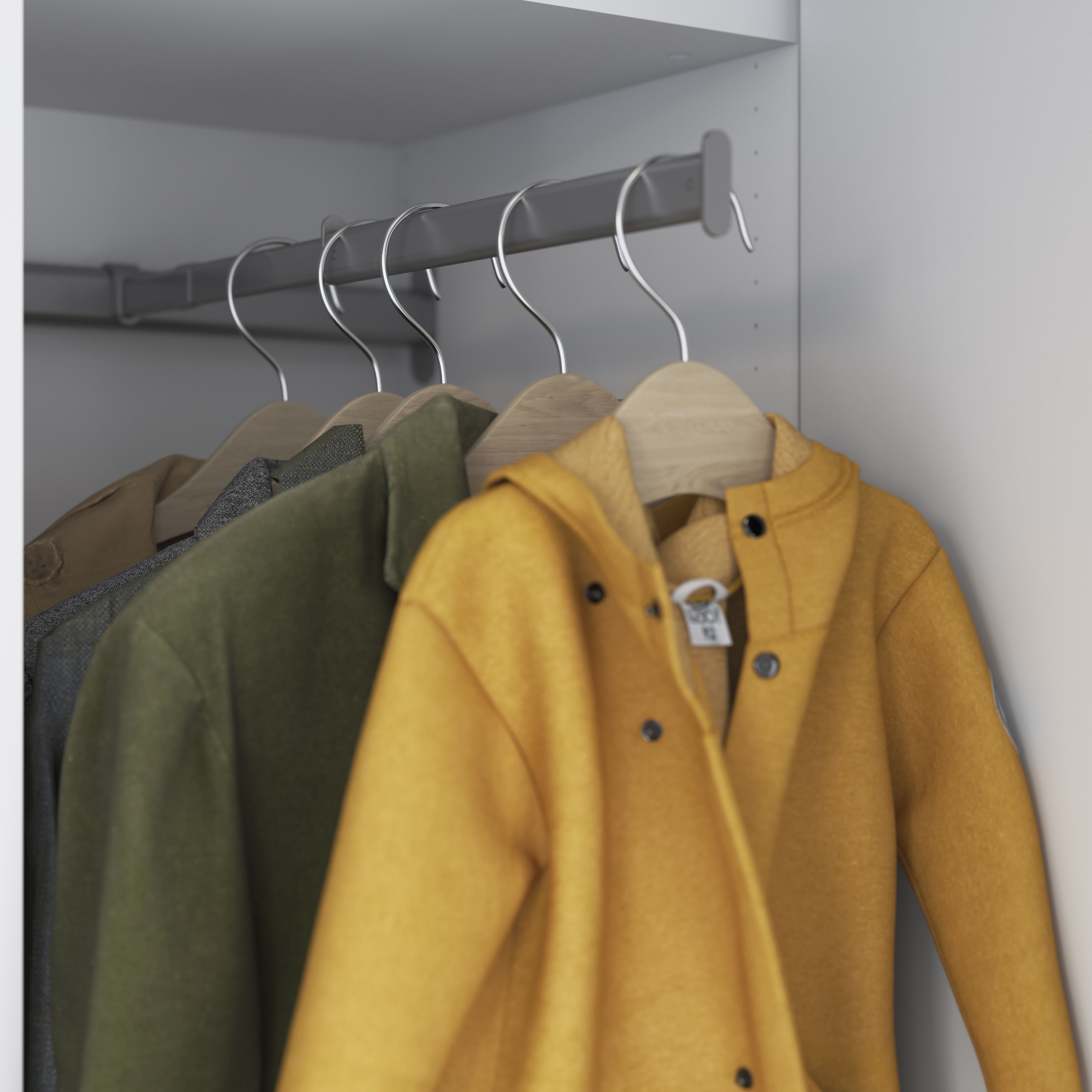 GoodHome Atomia Metallic effect Non extendable Wardrobe Frontal hanging ...