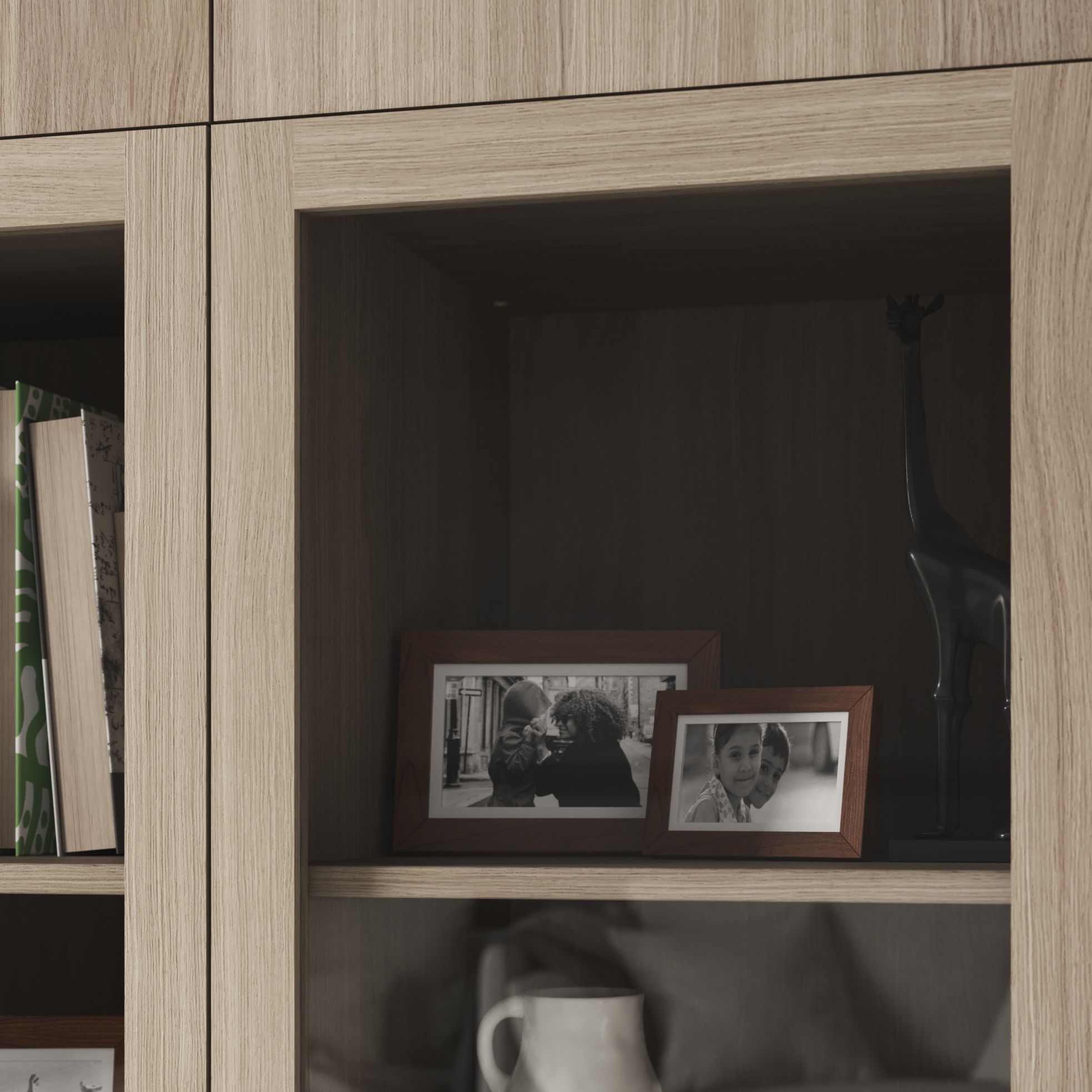 GoodHome Atomia Mirrored Oak effect Transparent Modular furniture door ...