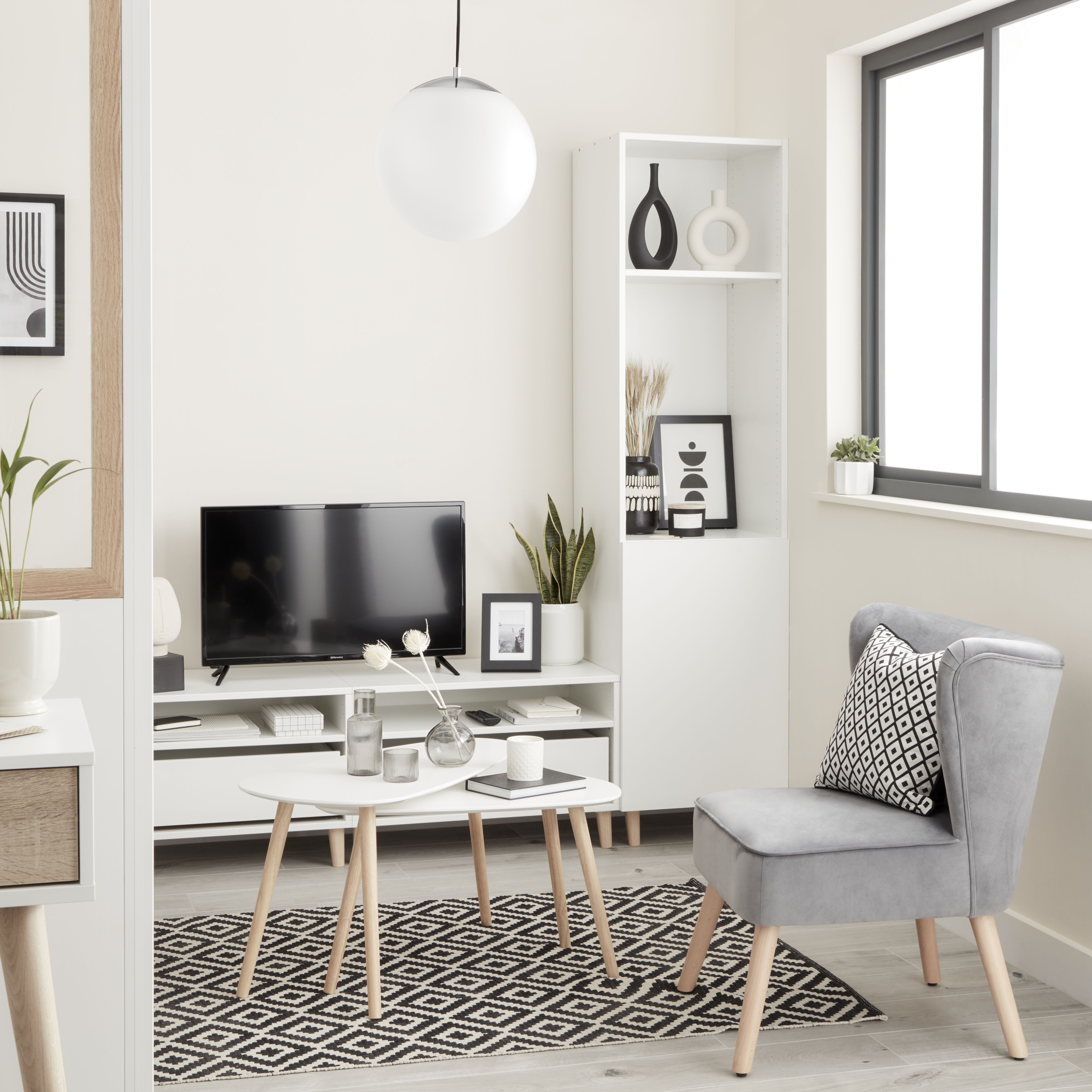 GoodHome Atomia White Modular furniture cabinet, (H)1875mm (W)500mm (D ...