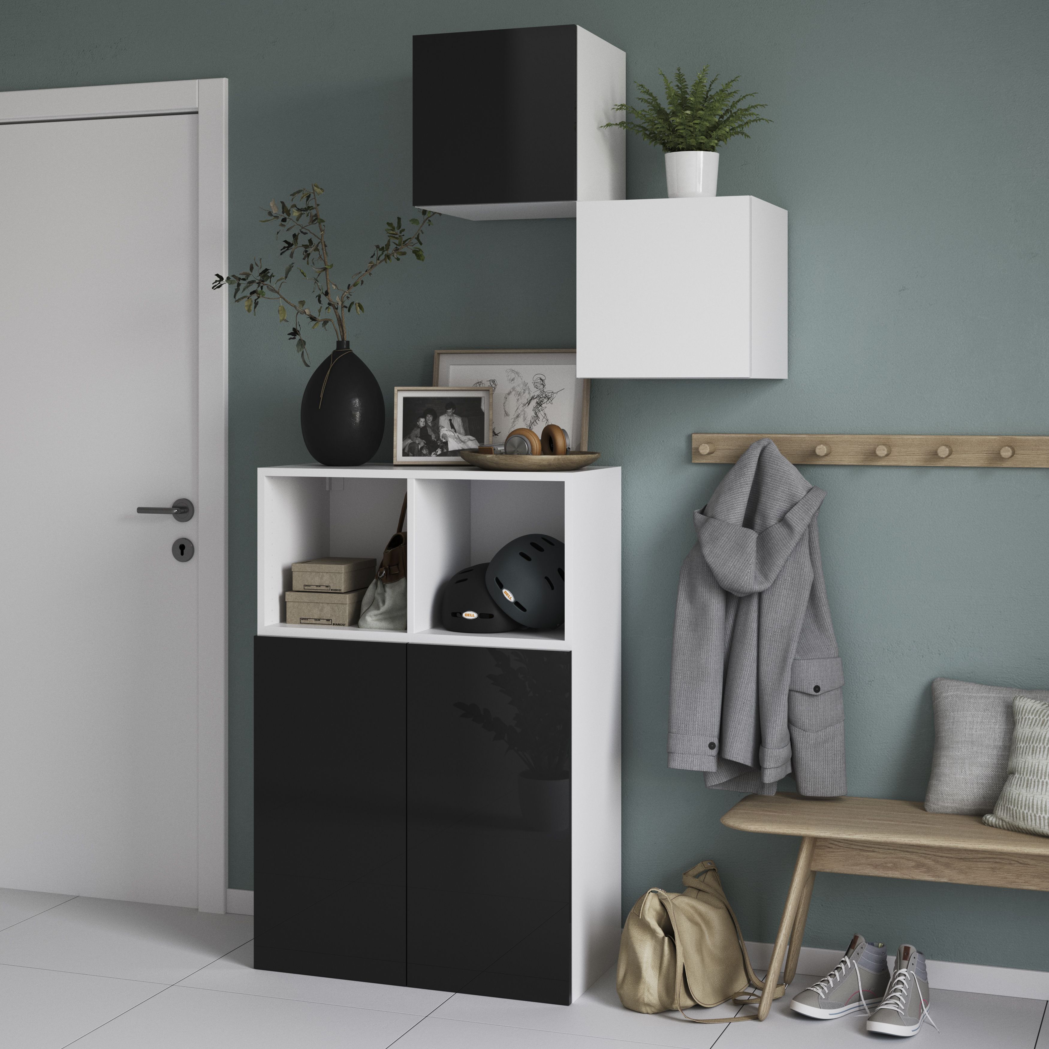 GoodHome Atomia White Office & living storage
