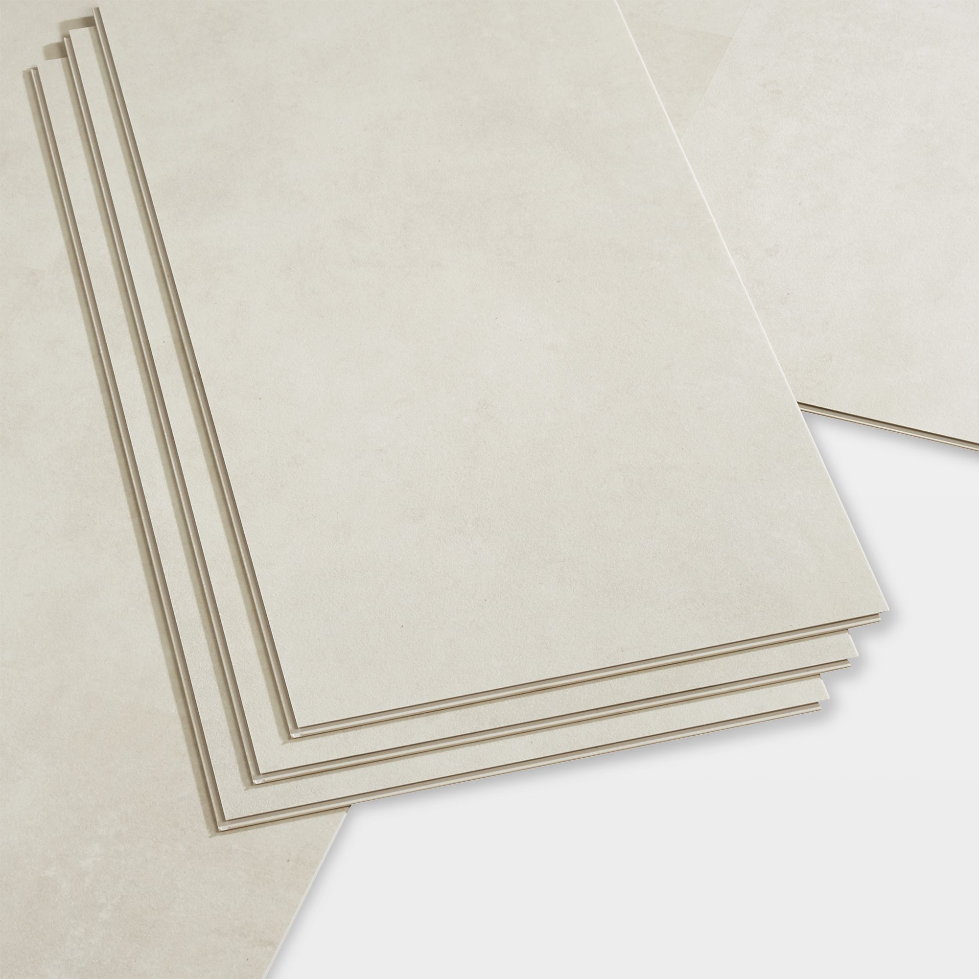 GoodHome Baila Beige Plain Stone effect Textured Click vinyl Tile