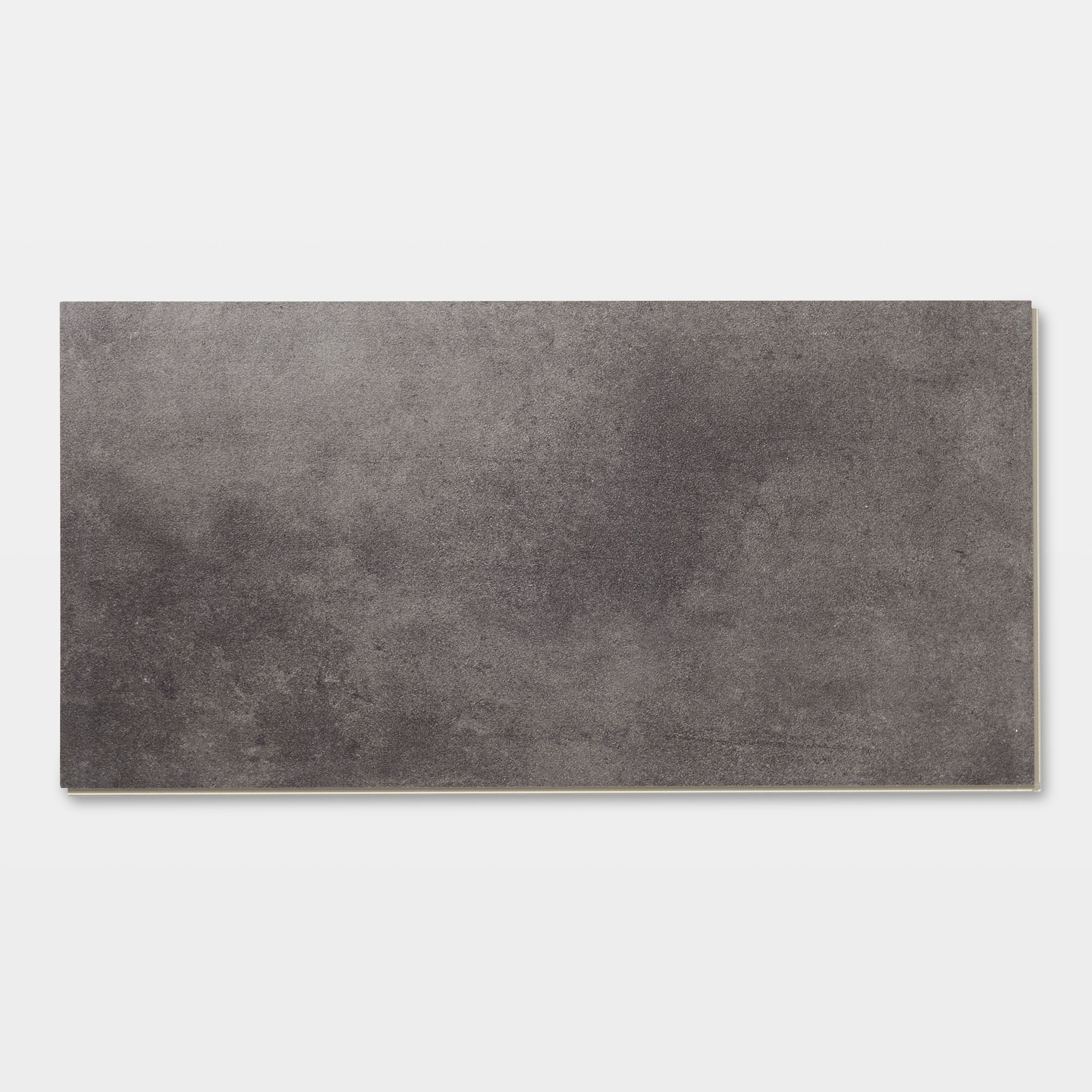 GoodHome Baila Grey concrete Textured Tile effect Textured Click vinyl ...