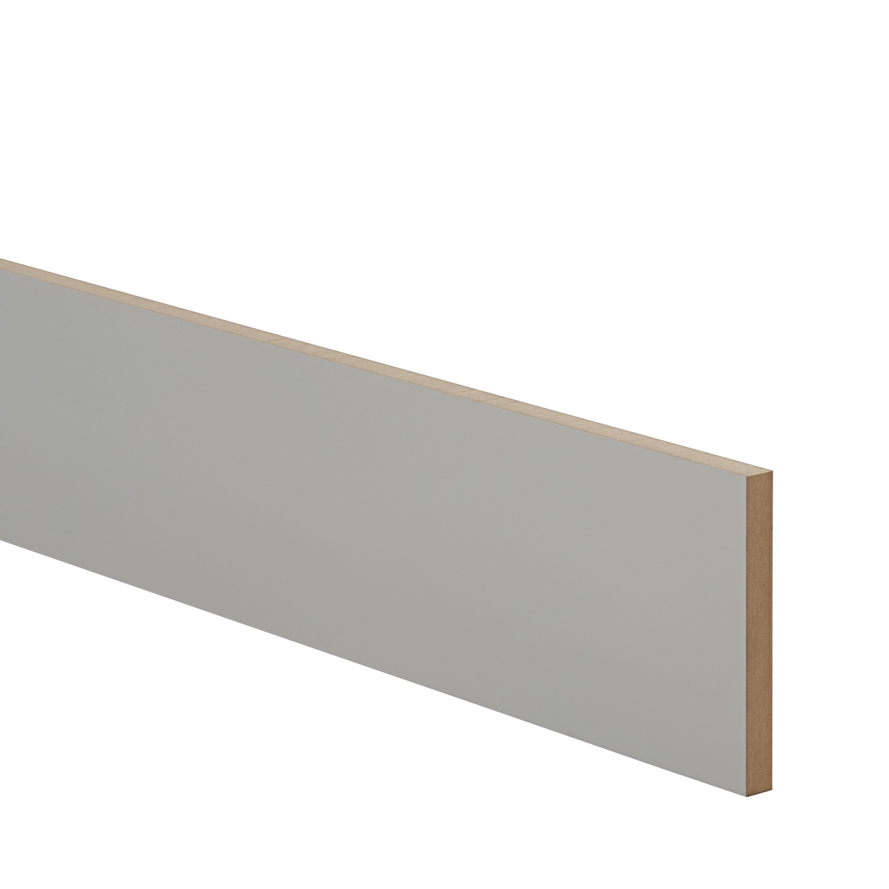 GoodHome Balsamita Grey Square edge Matt grey slab Plinth, (L)2400mm ...