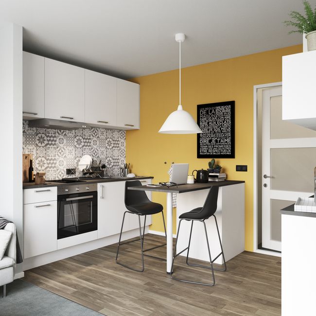 GoodHome Balsamita Matt white Slab Drawerline & drawer front Cabinet ...