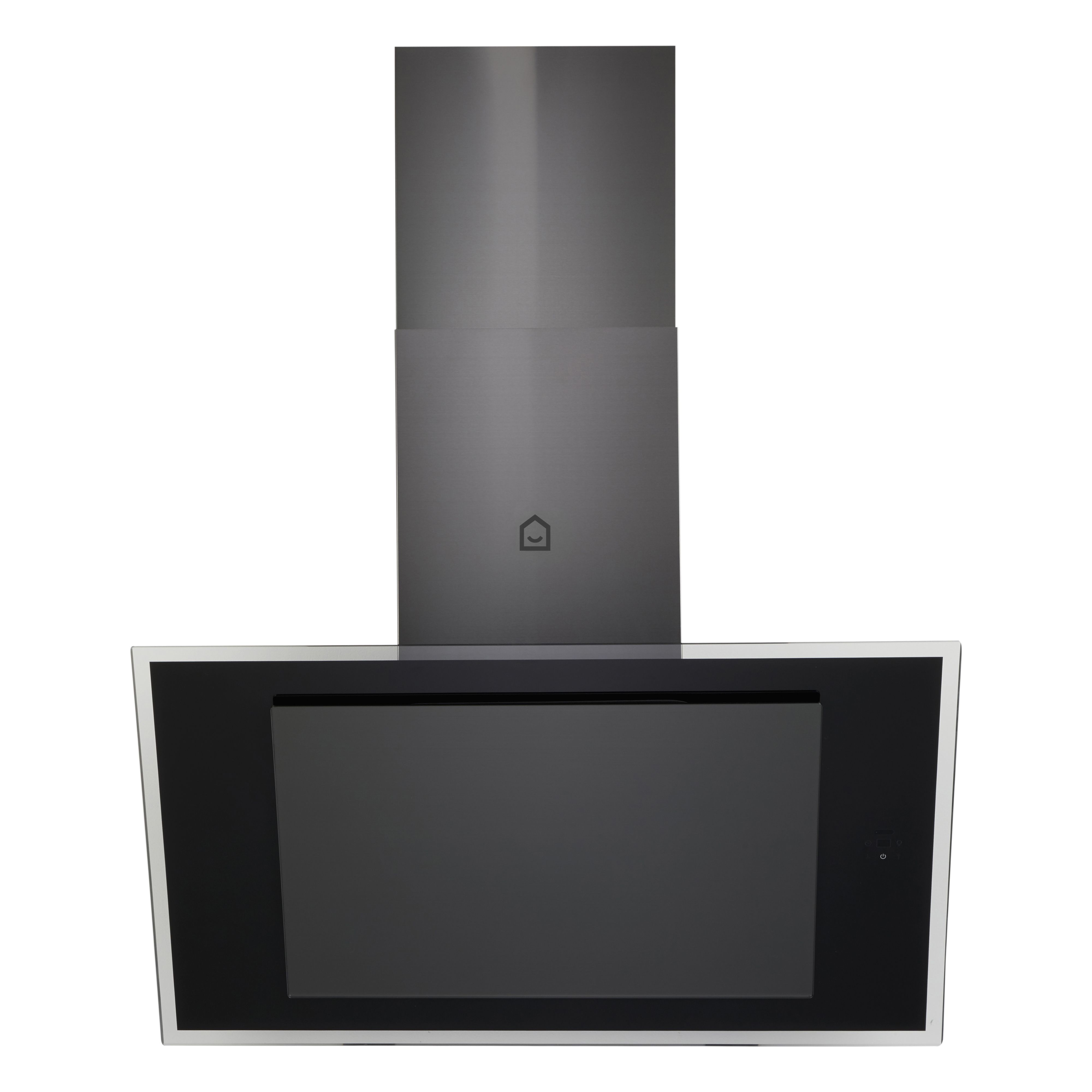 GoodHome Bamia GHAGRE90 Glass Angled Cooker hood (W)90cm - Gloss black