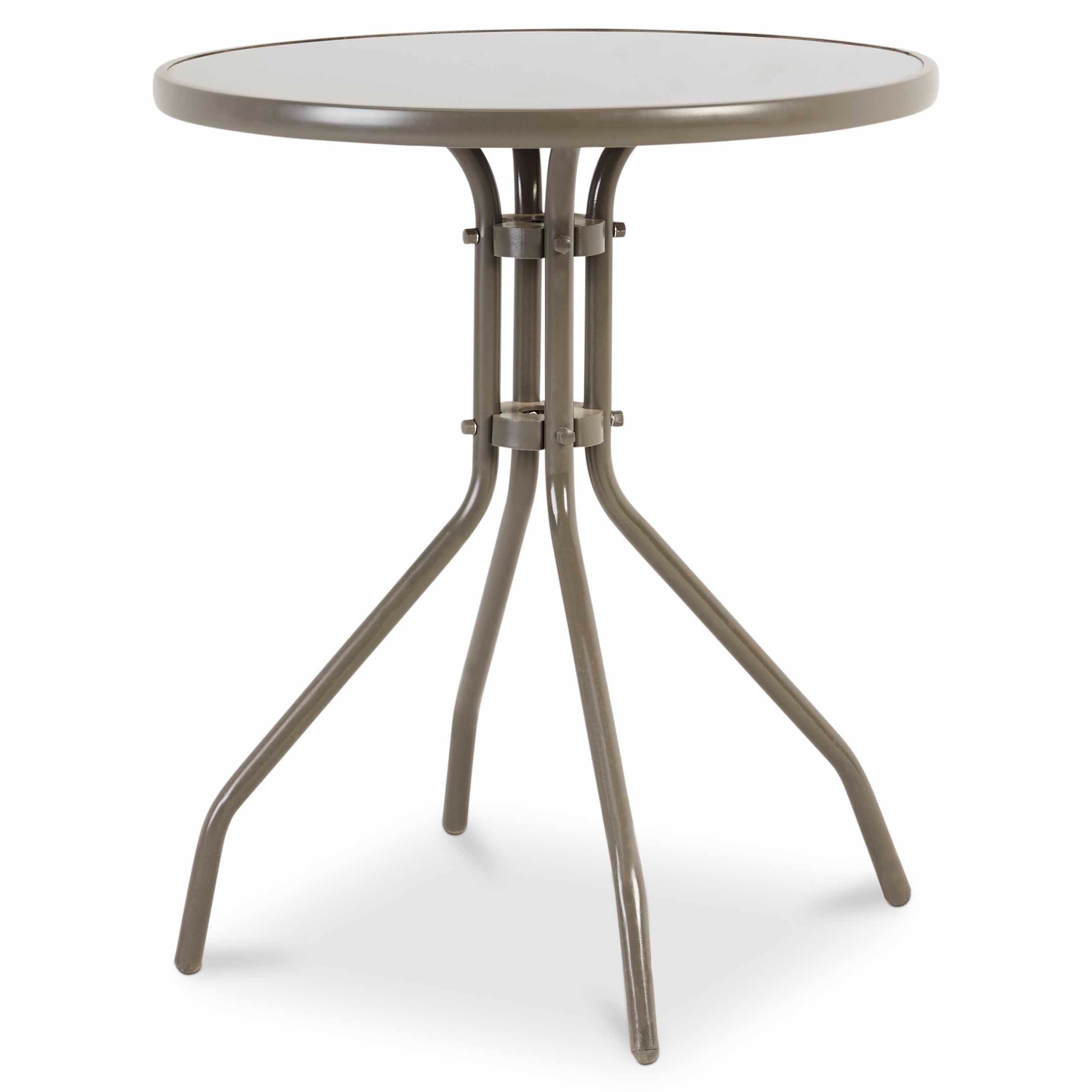 GoodHome Bari Metal Grey 2 seater Round Table