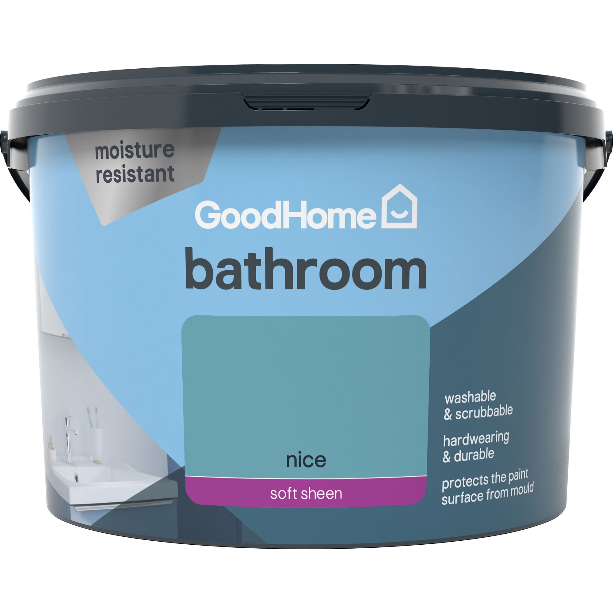 GOODHOME BATHROOM NICE SOFT SHEEN WALL & CEILING EMULSION PAINT, 2.5L