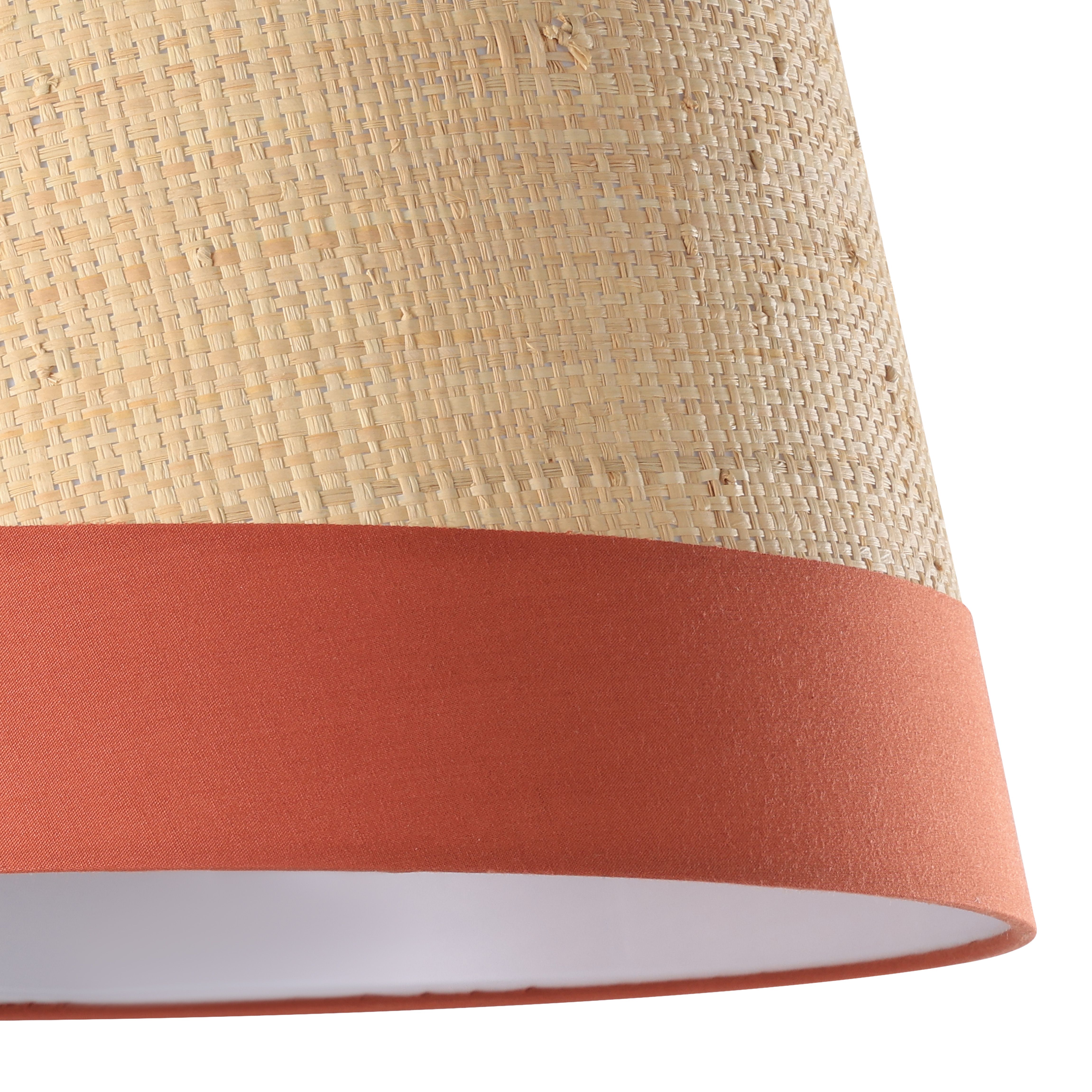 GoodHome Bellbird Red & Natural Round Lamp shade (D)38cm