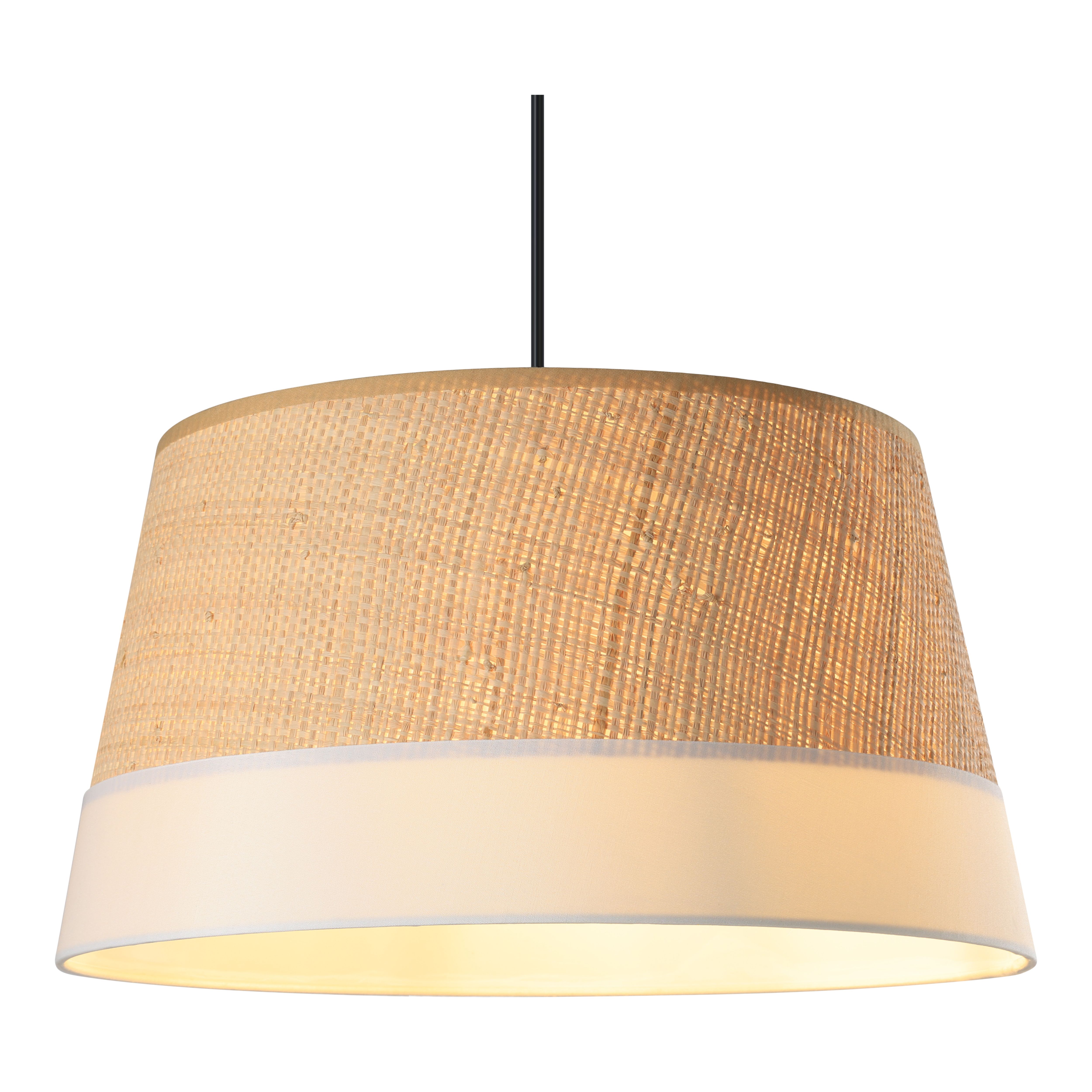 GoodHome Bellbird White & Natural Round Lamp shade (D)38cm