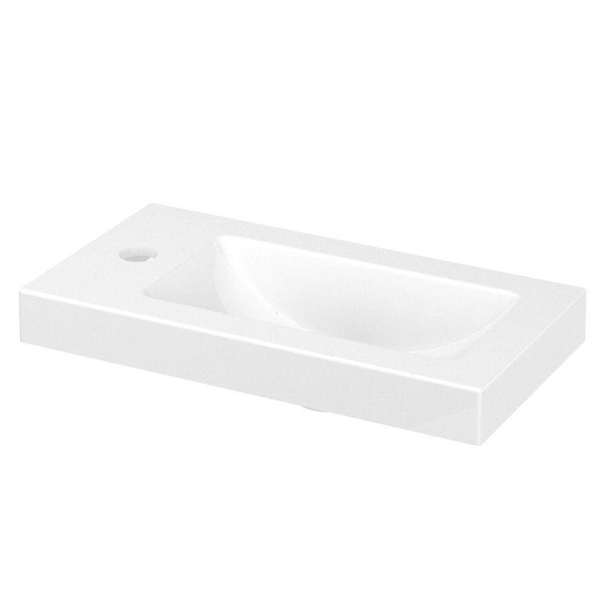 GoodHome Beni White Counter-mounted Counter top Basin (W)44.2cm | DIY ...