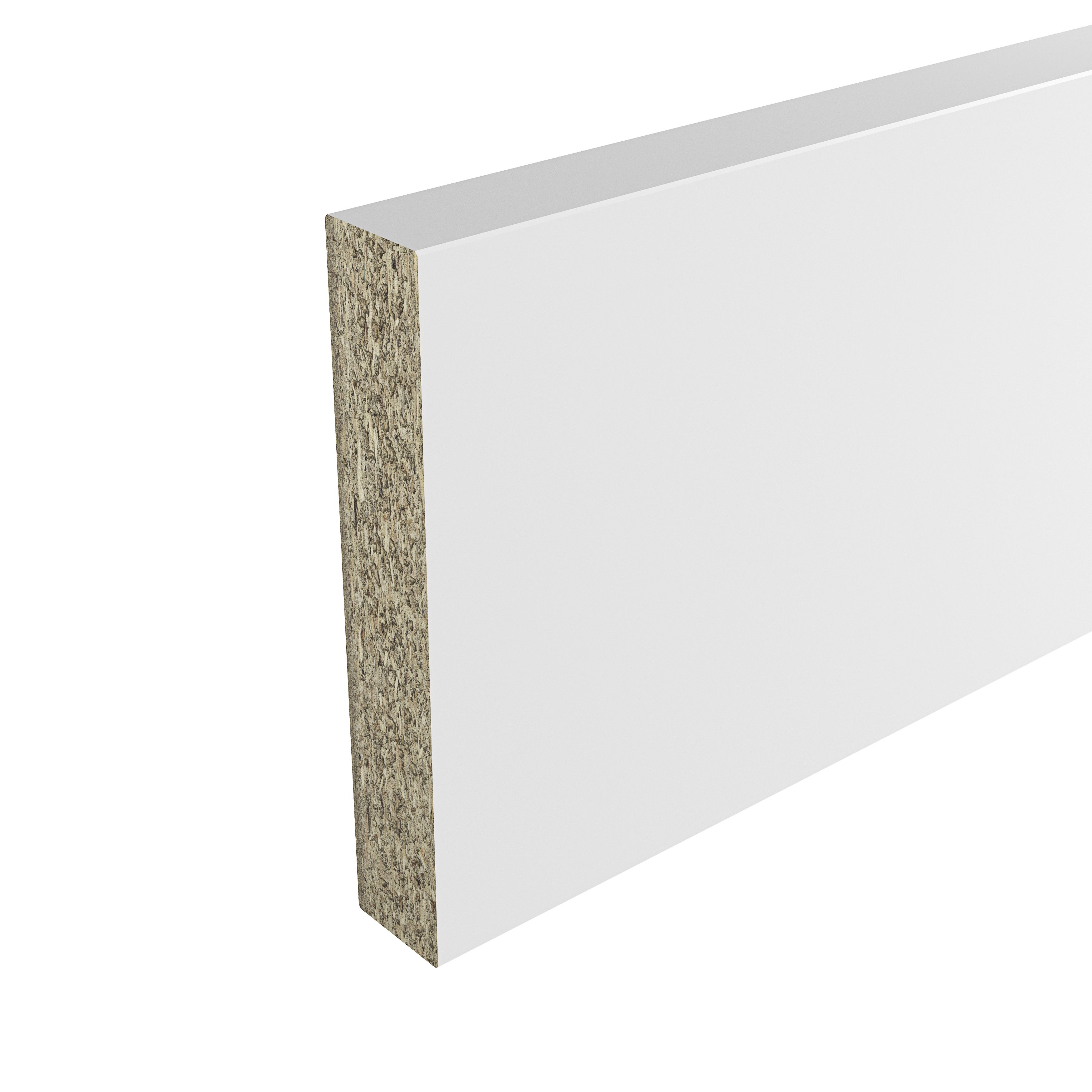 GoodHome Berberis Satin White Laminate & particle board Upstand (L ...