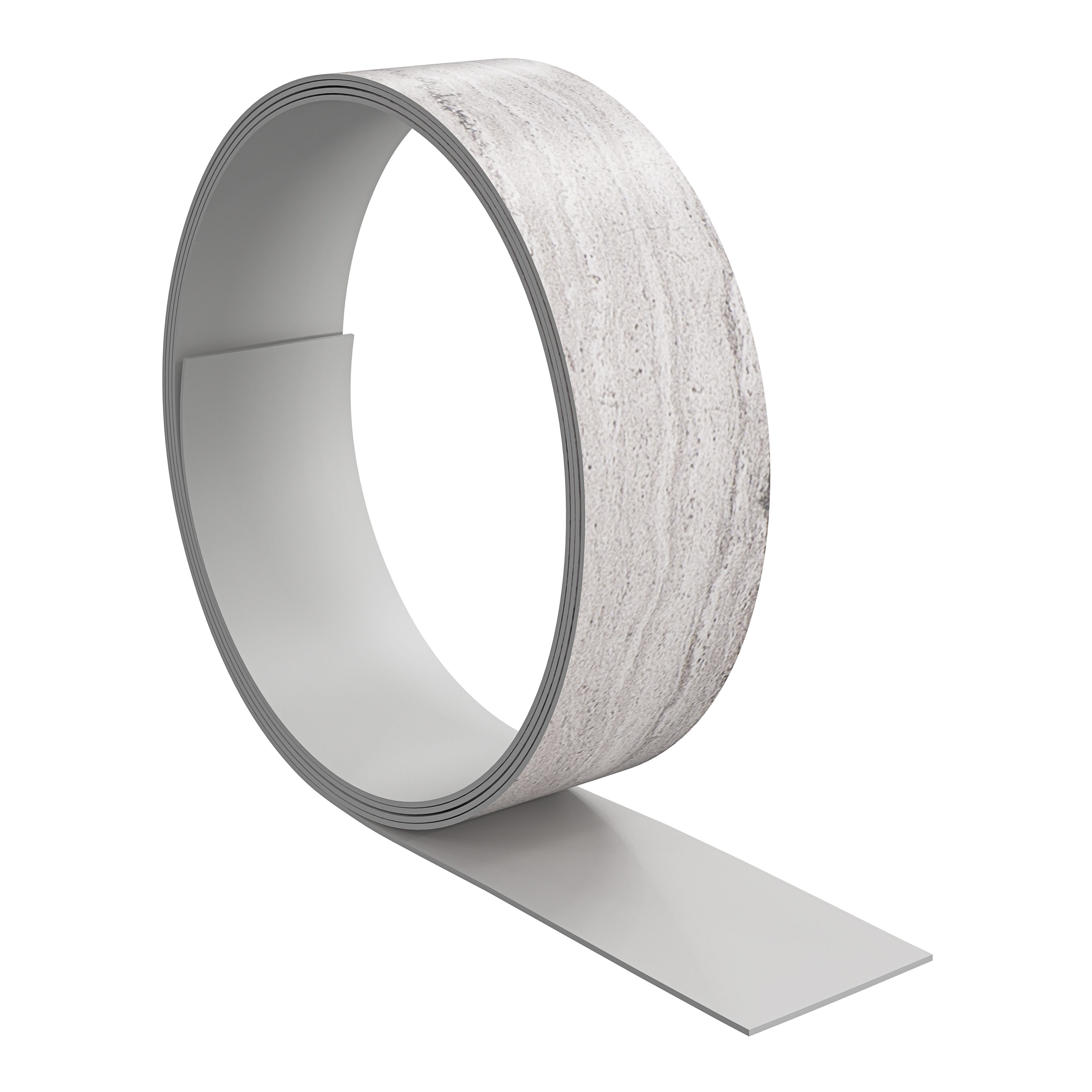 GoodHome Berberis Travertine effect Grey Worktop edging tape, (L)3m ...