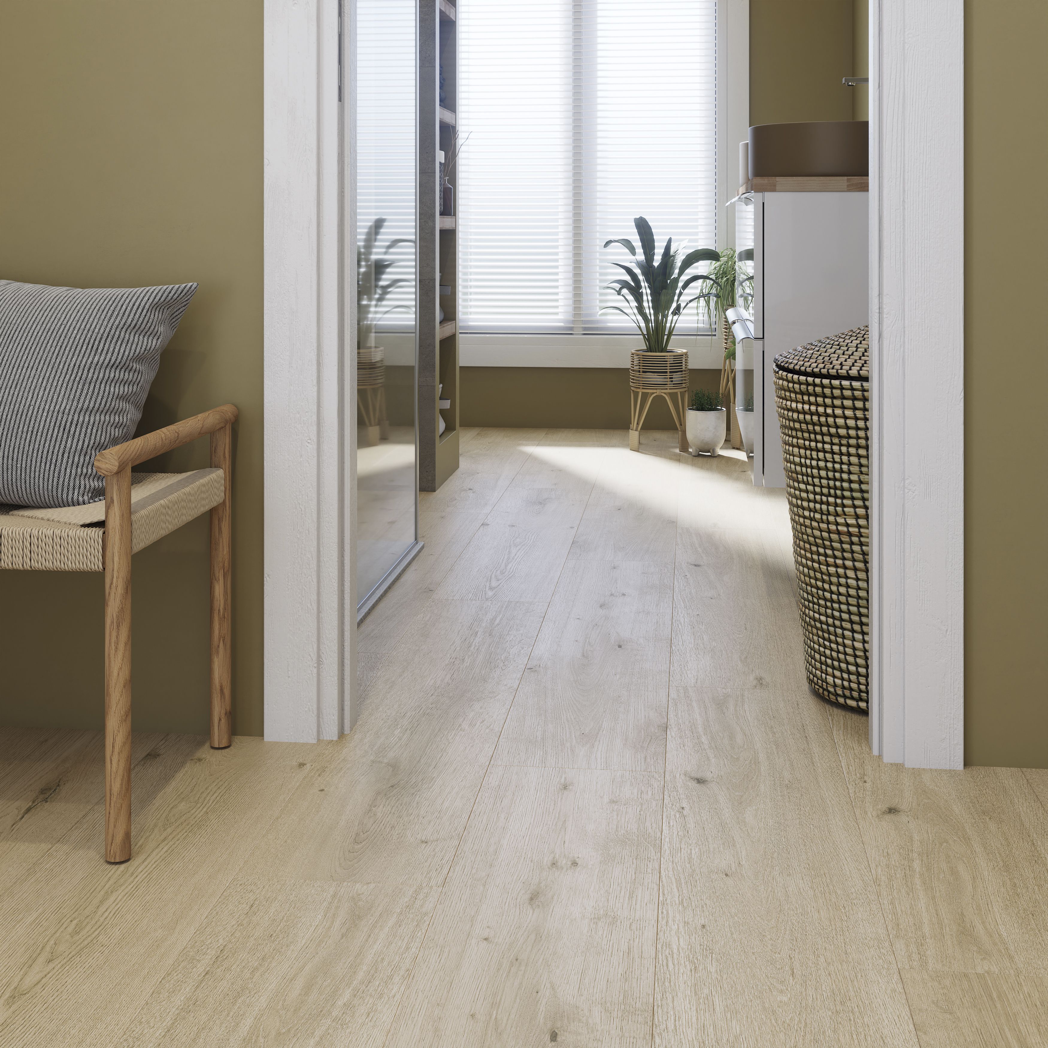 GoodHome Bicester Parquet look Oak effect Laminate Flooring, 1.85m² ...